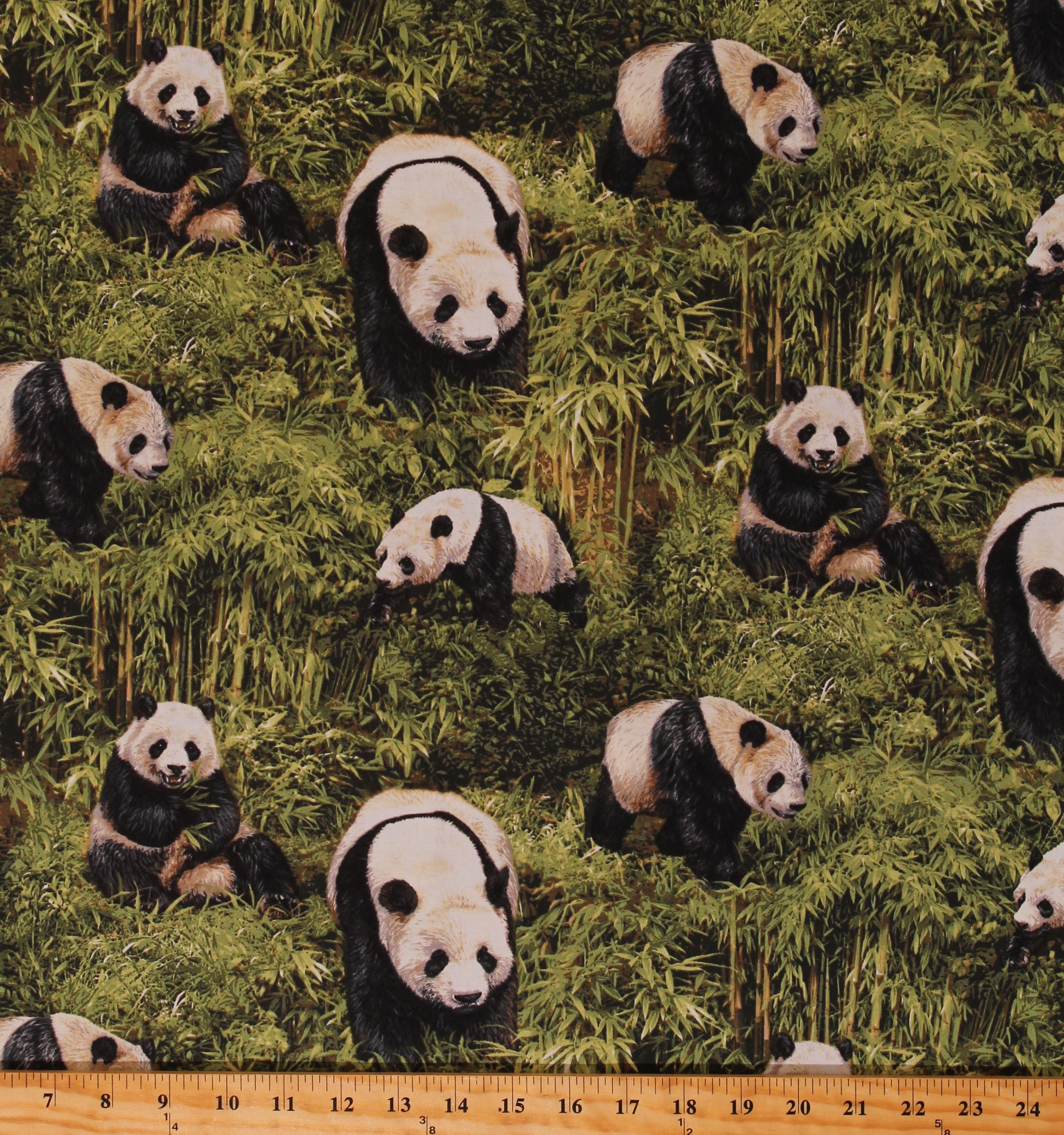 Panda Bear Print Fabric