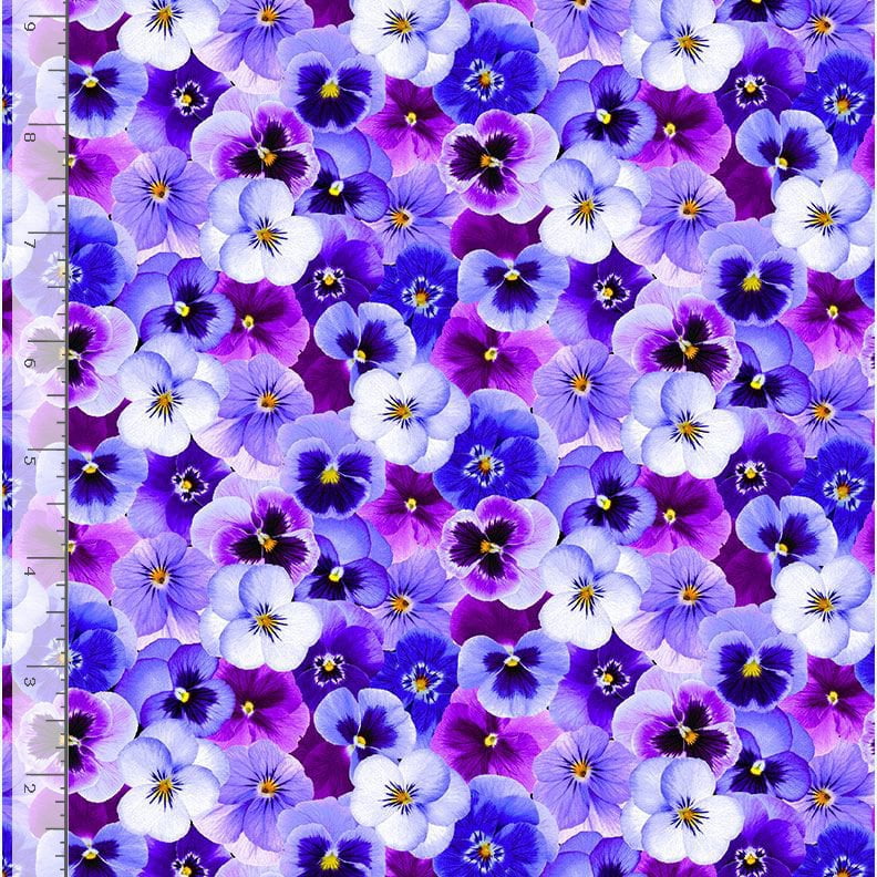 Cotton Pansy Perfection Pansy Floral Cotton Fabric Print by the Yard ...