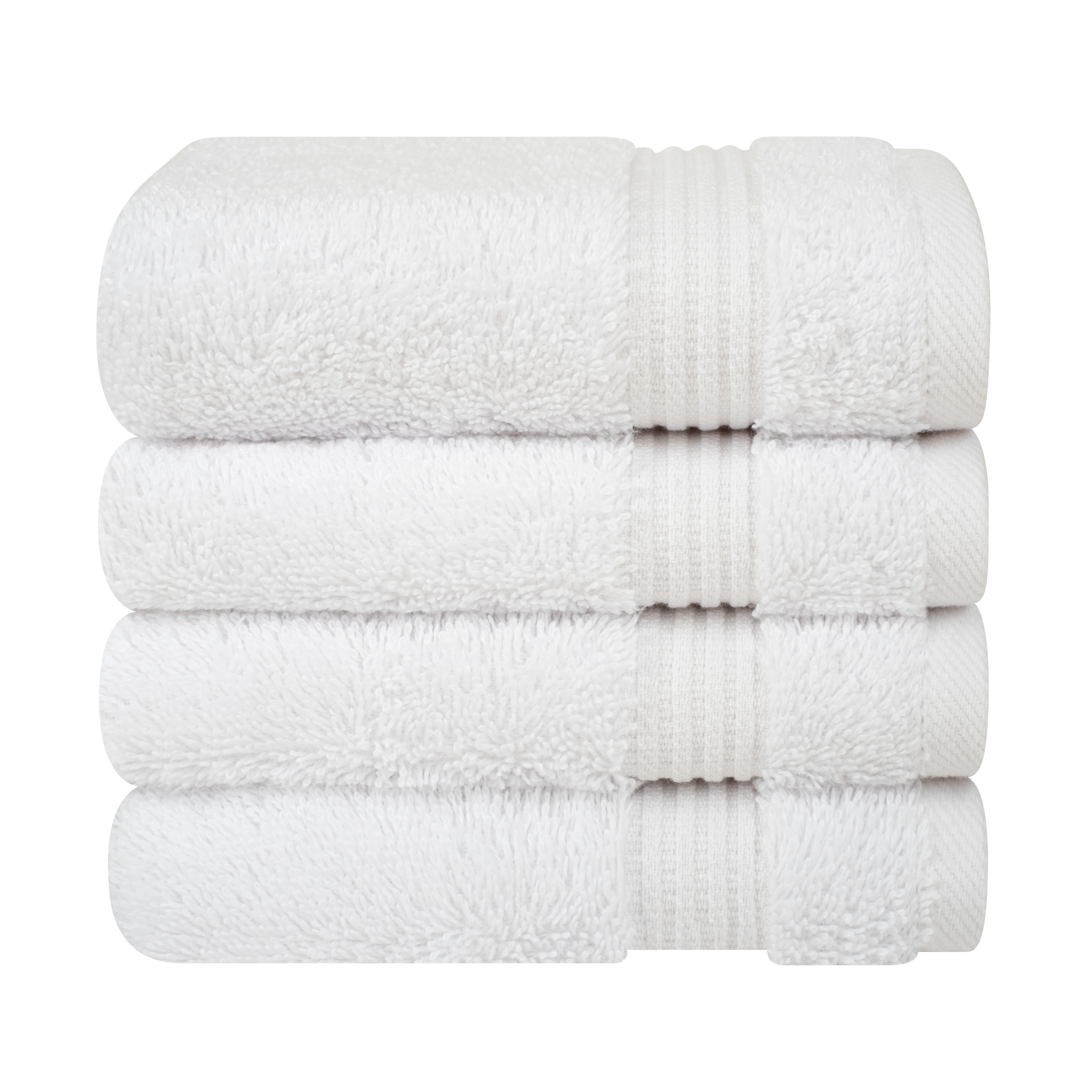 Cotton Paradise 100% Cotton 4 Piece Washcloths, Soft Absorbent Small ...