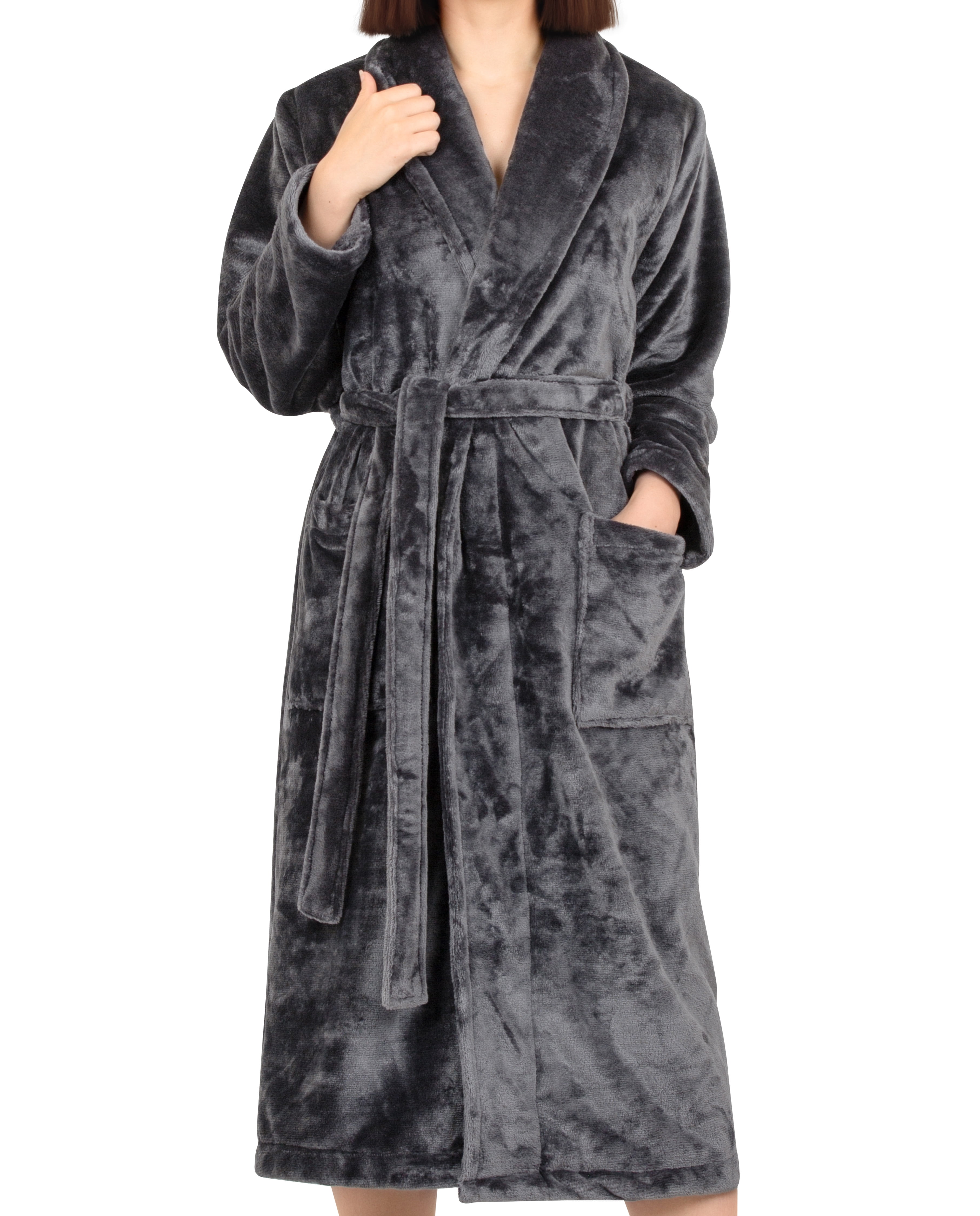 Cotton Paradise Mens and Womens Robe, Warm Fleece Unisex Bathrobes ...