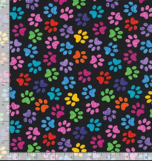 Cotton Paws Pets Paw Prints Dogs Cats Animals Timeless Treasures Cotton ...