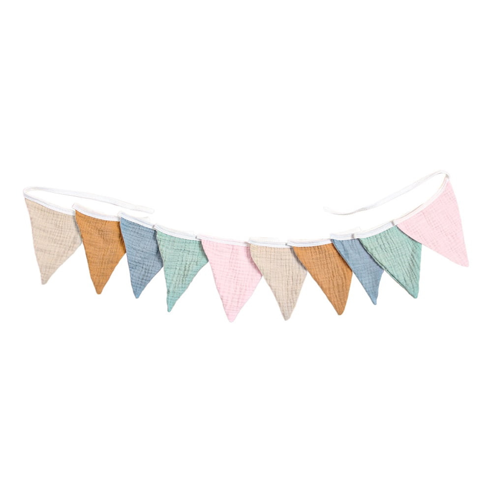 Cotton Pennant Banner Flags Triangle Streamers for Baby Playroom Decor ...