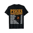 Cotton Pisces Facts T-Shirt Mens & Womens Outdoor Birthday Gift ...