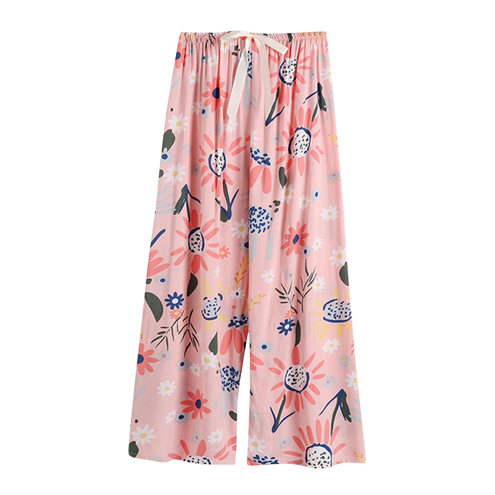 Cotton Pj Pants for Women Wide Leg Funny Print Capri Pajama Pants ...