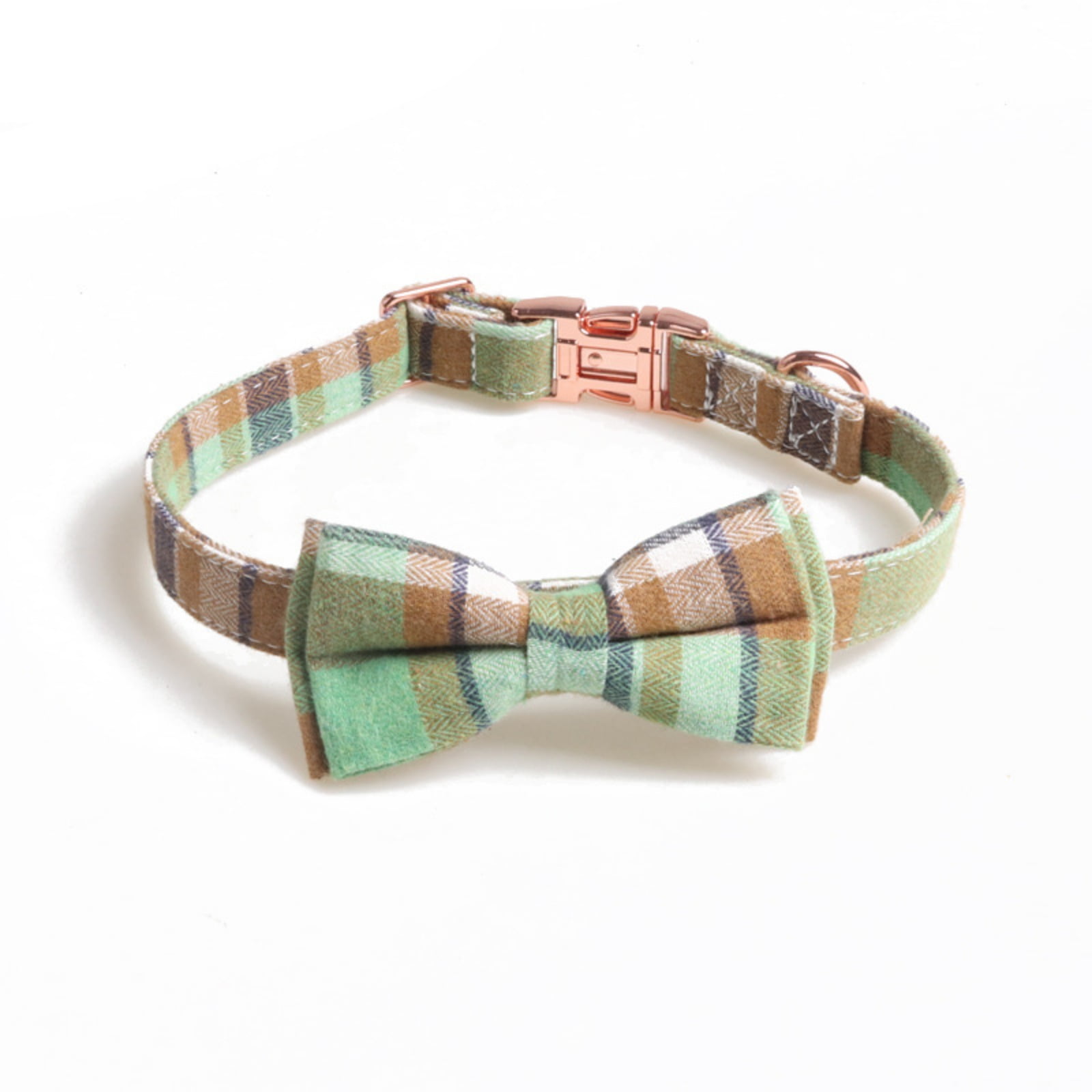 Cotton Plaid Bow Tie Dog Collar , Quick Release Buckle, Cotton ...