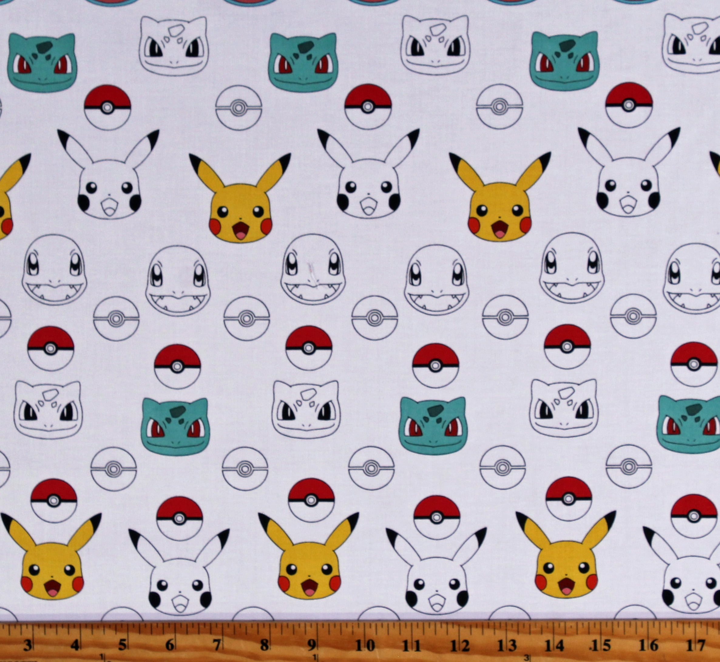 Cotton Pokemon Heads Faces Poke Balls Pikachuo Bulbasaur Charmander ...