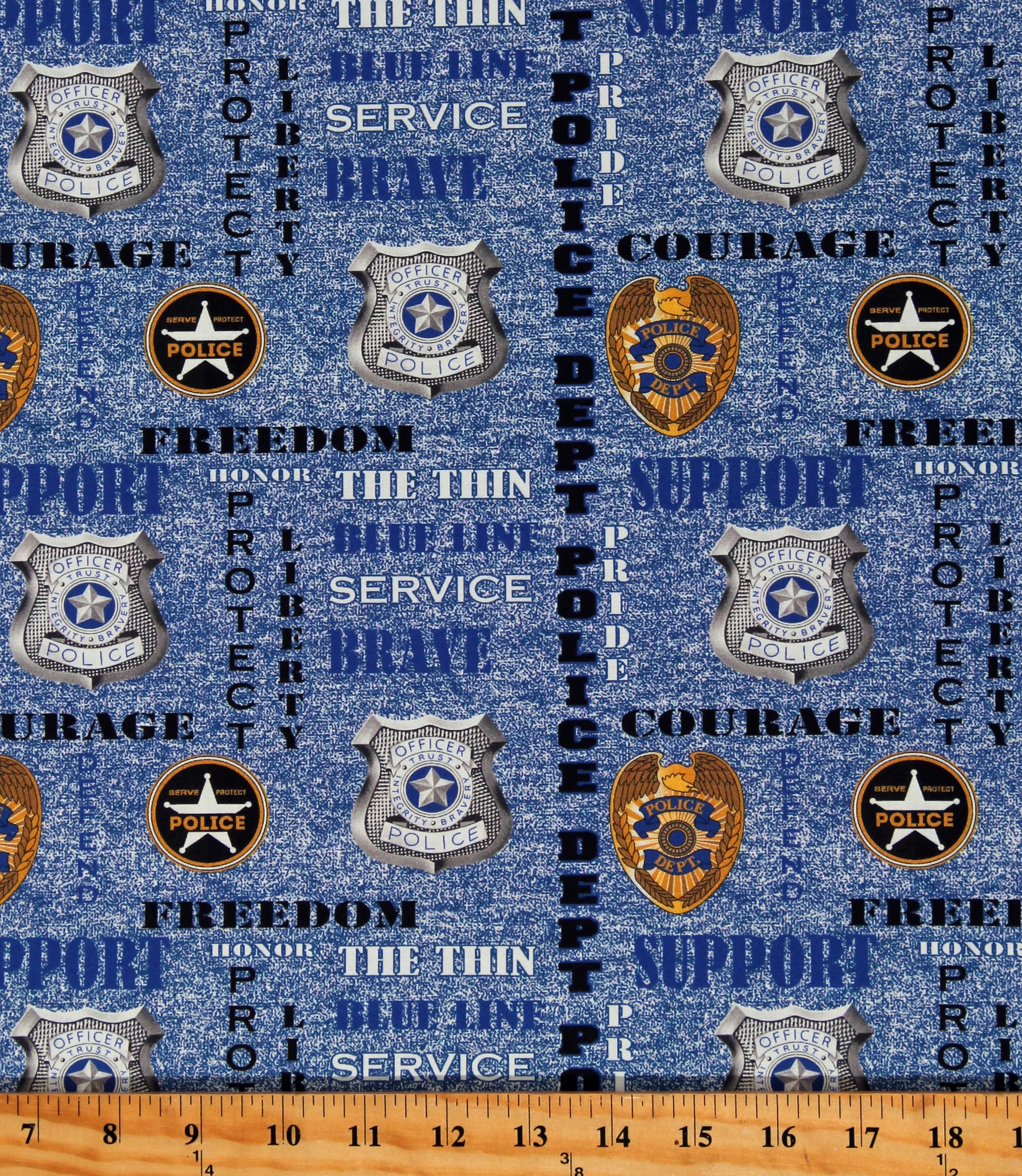 Cotton Police Department Denim Courage Bravery Support Officers Cops ...