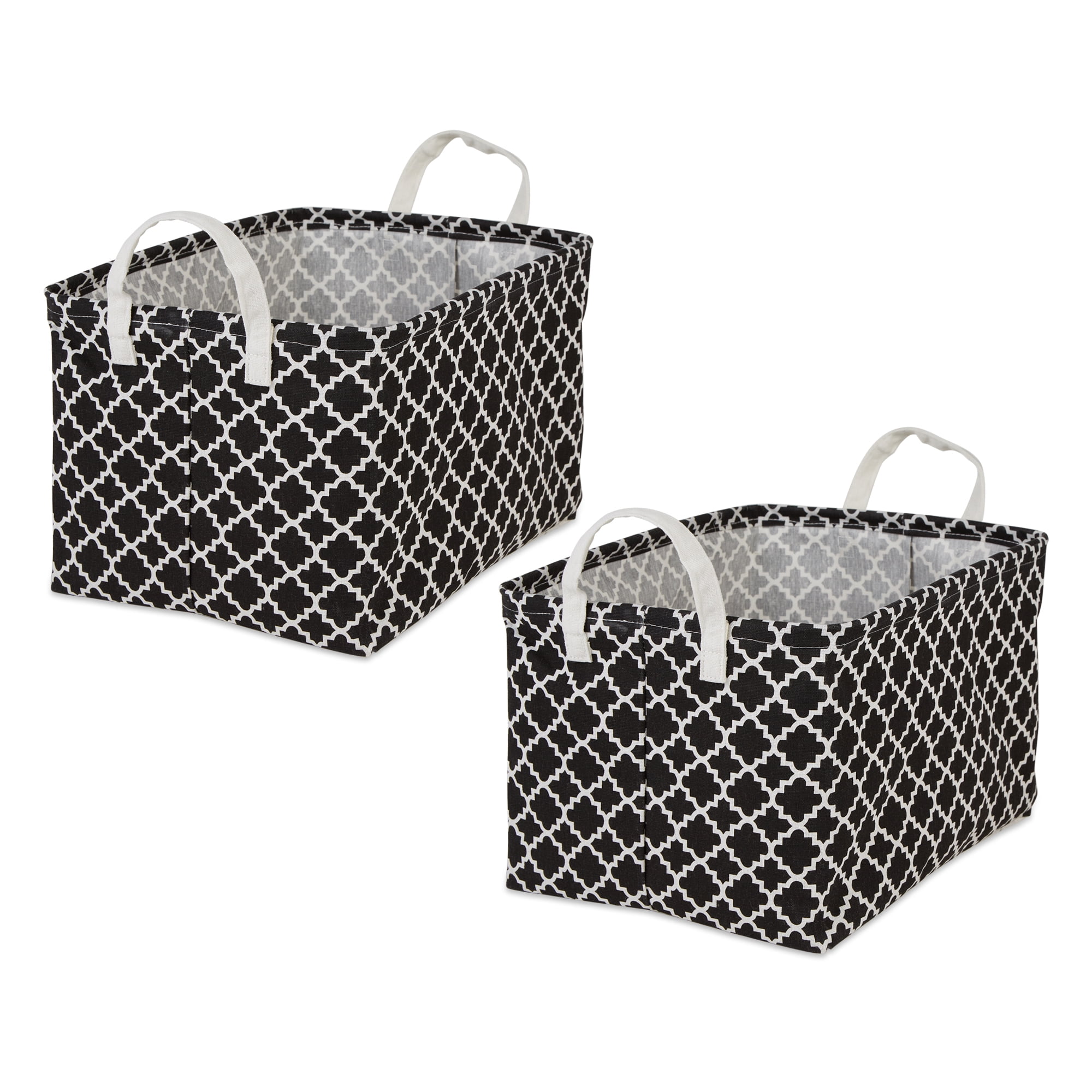 DII Laundry Storage, PE Coated Bin with Handles, Black Lattice, Ex ...