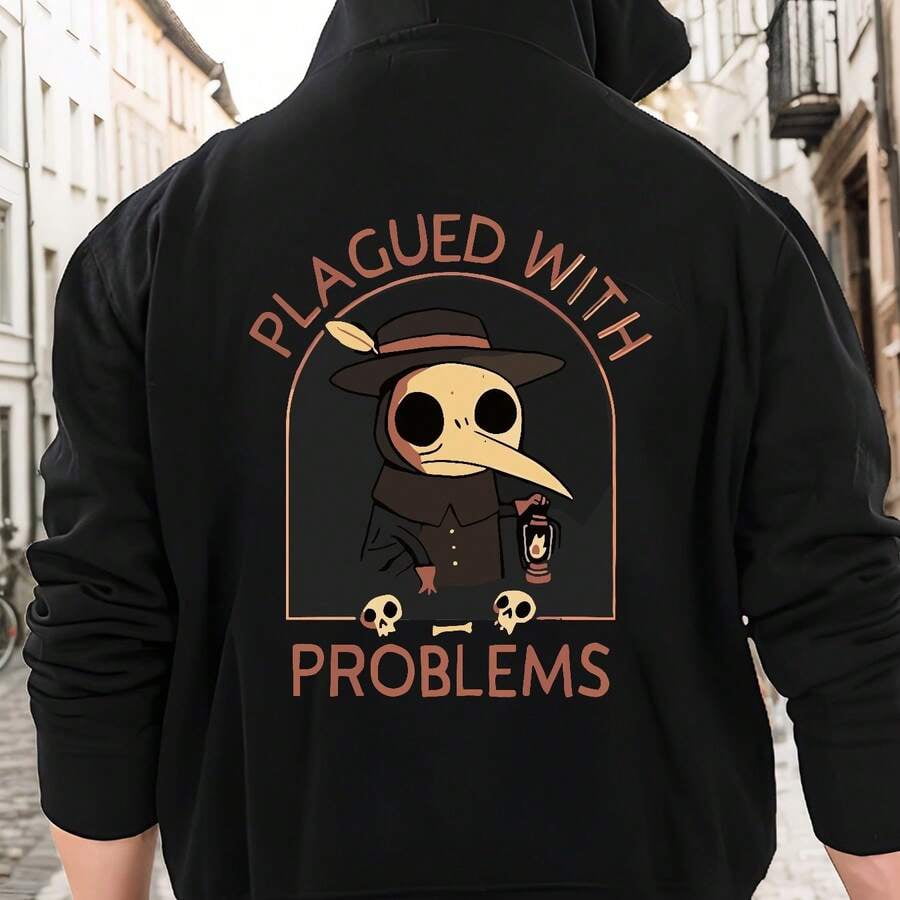 Cotton-Polyester Blend (Polyester 60%, Cotton 40%) Men's "Plagued With ...