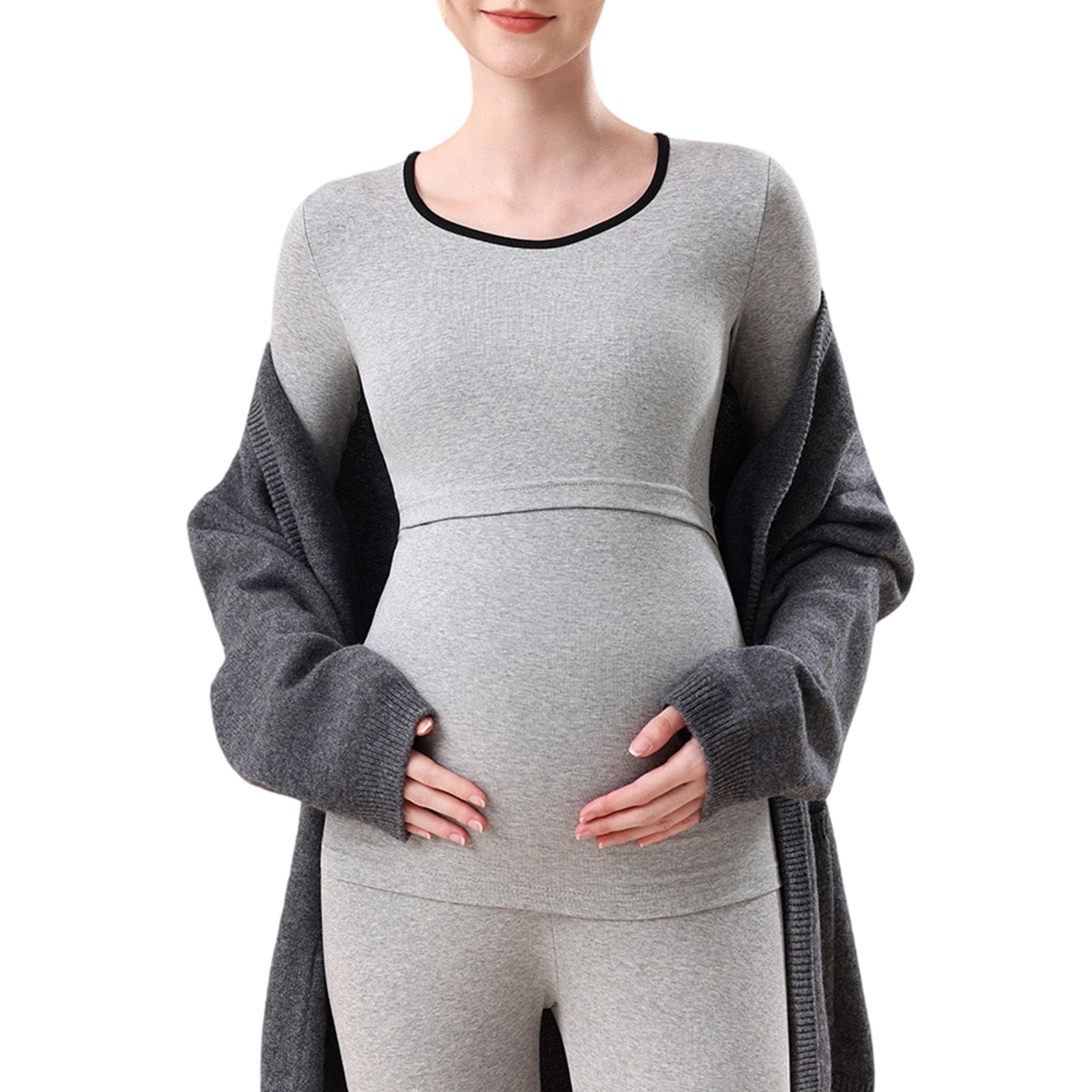 Cotton Postpartum Recovery Pajamas Set Thermal Nursing Sleepwear For ...