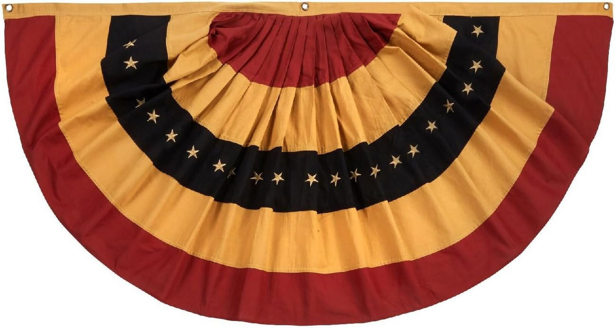 Cotton Primitive Tea Stained Flag Buing 36”L x 72”W with Embroidered ...