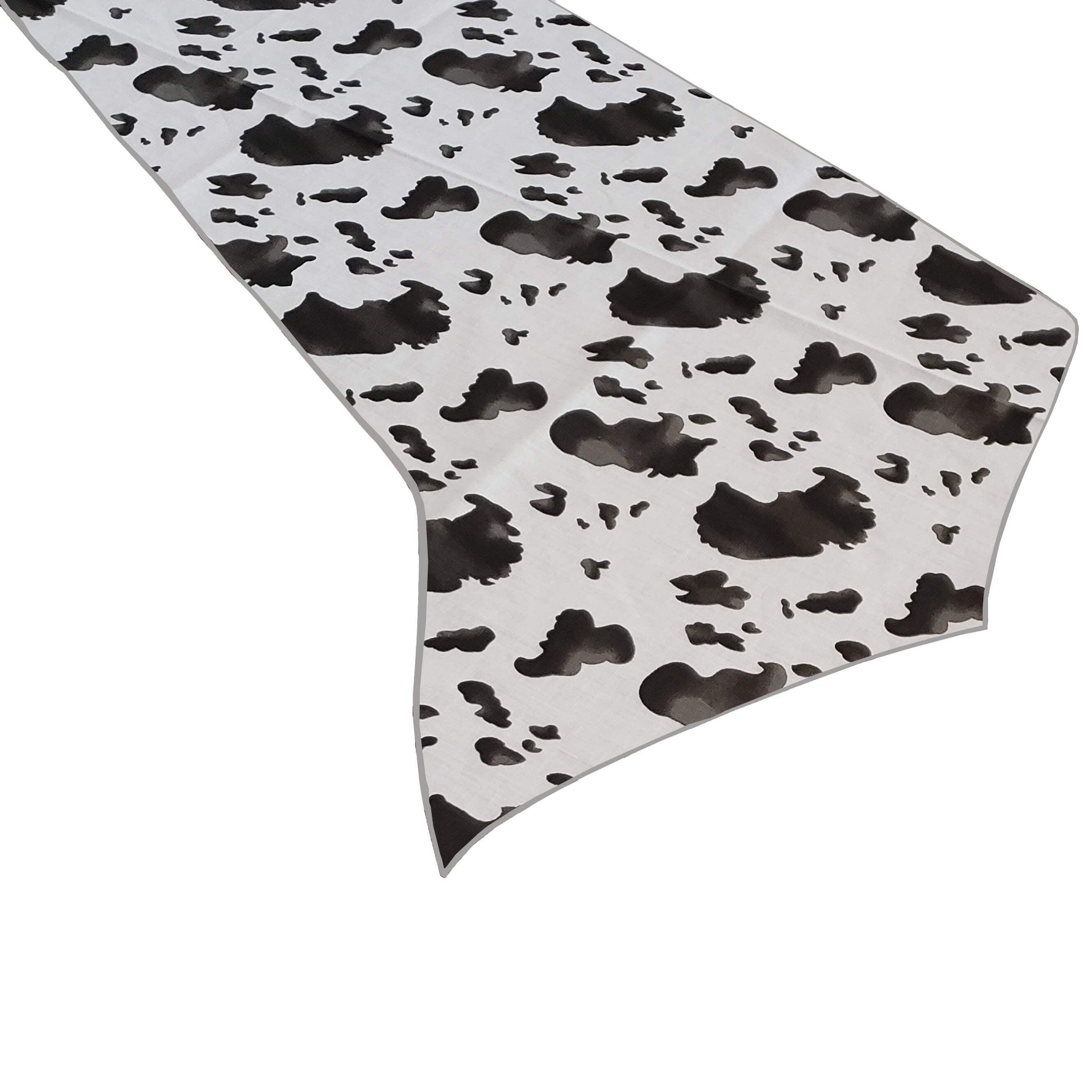 Cotton Print Table Runner Animal Cow Spots Black - Walmart.com