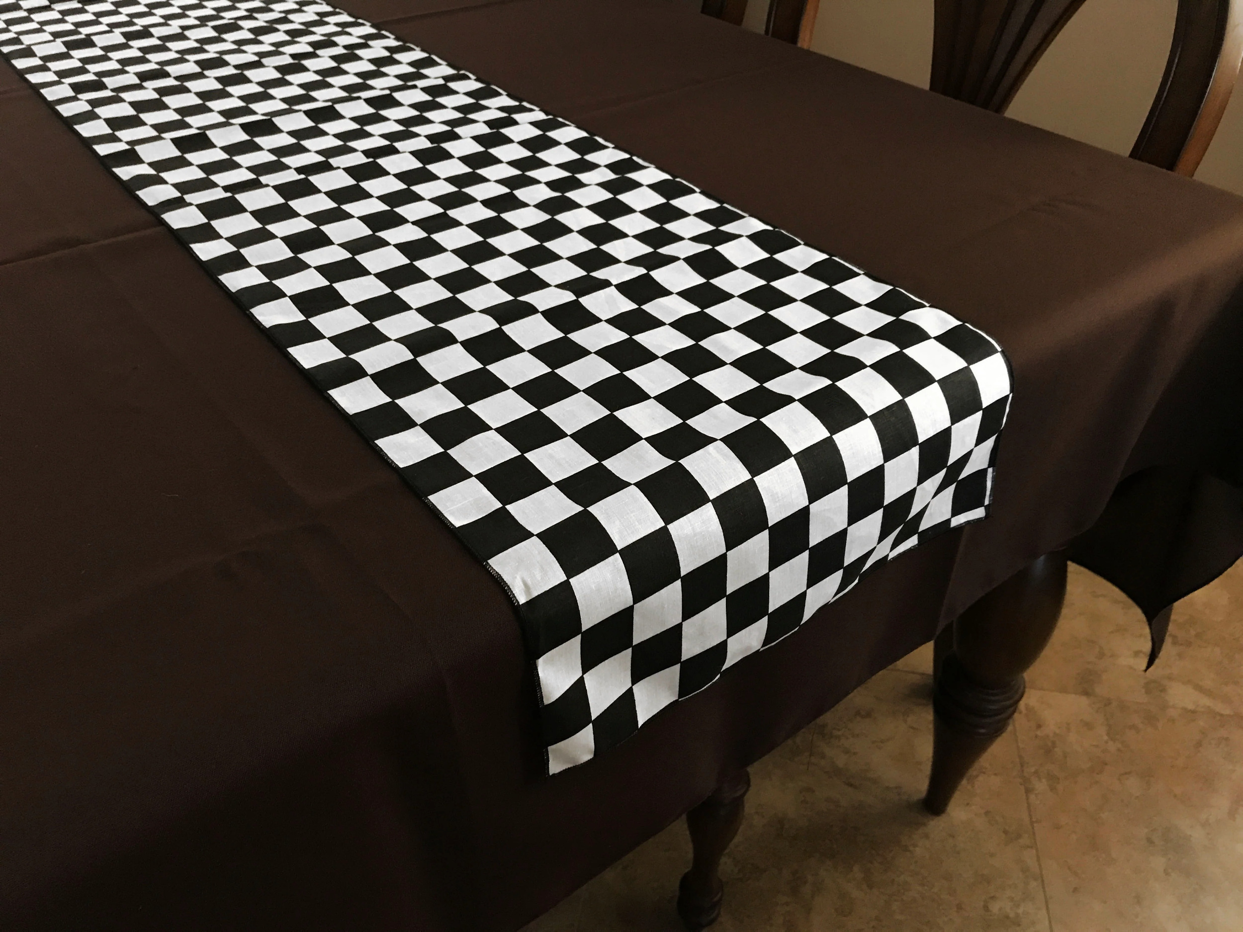 Cotton Print Table Runner Checkerboard NASCAR Black - Walmart.com