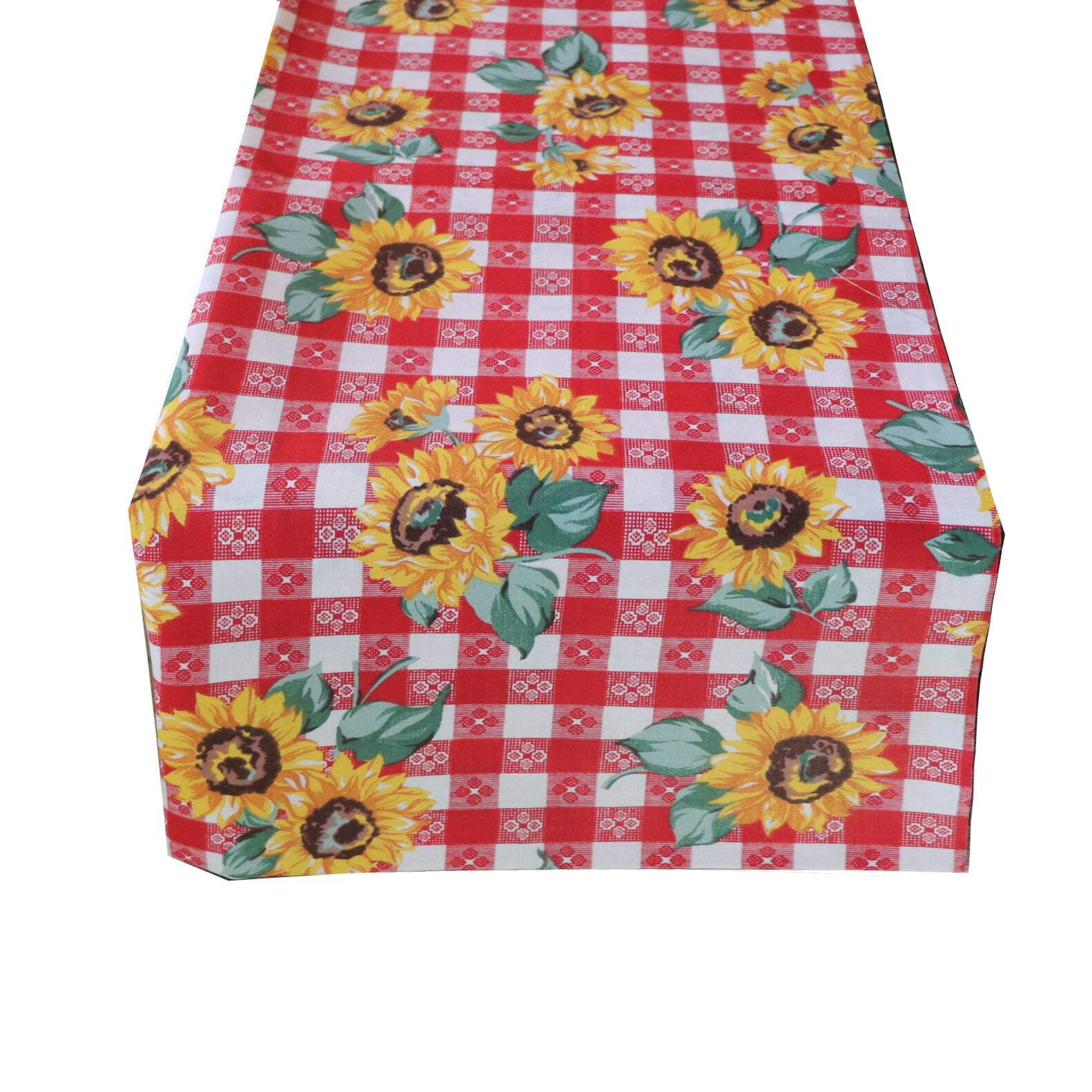 Cotton Print Table Runner Floral Sunflower Tavern Check Red - Walmart.com