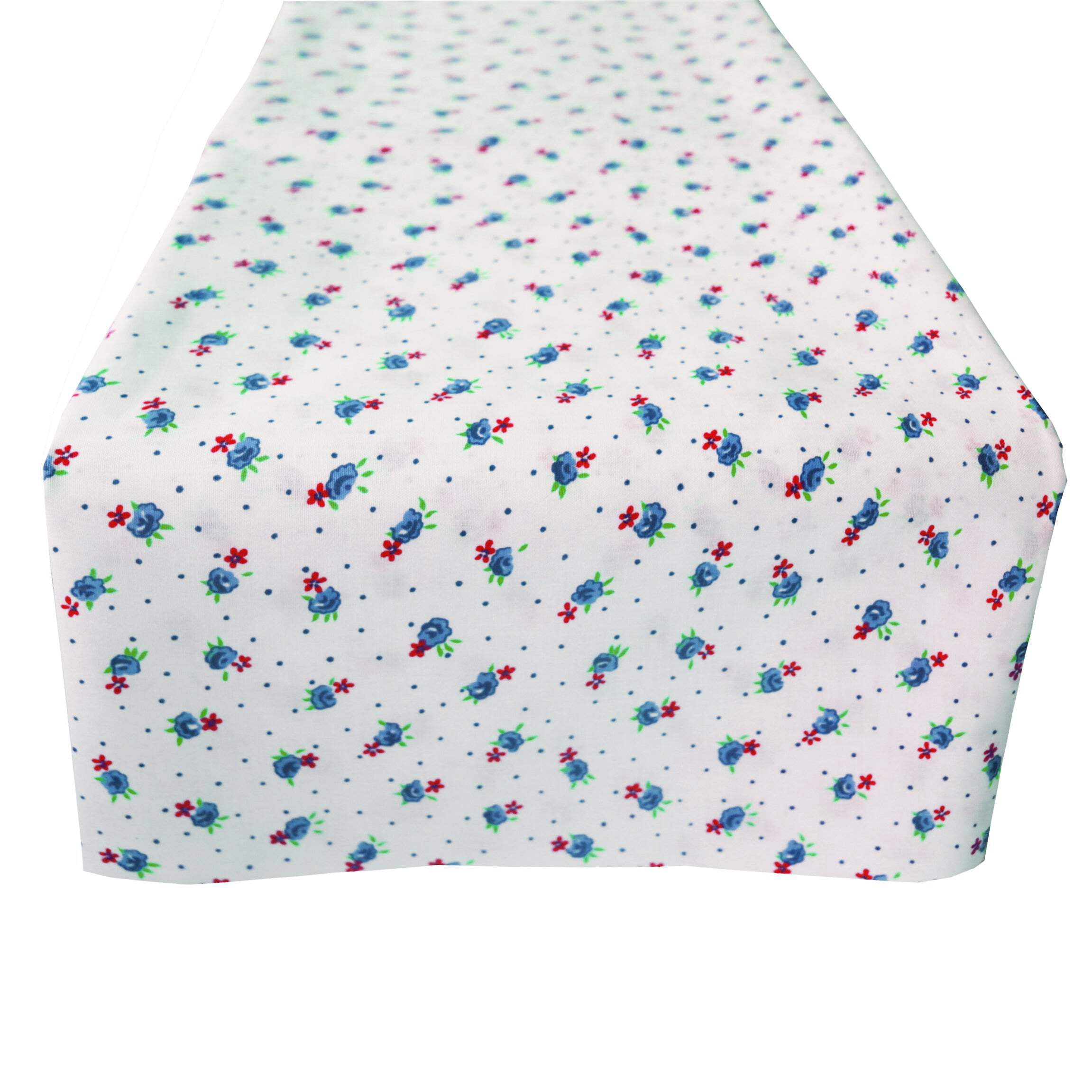 Cotton Print Table Runner Floral Tiny Flower Dots Blue - Walmart.com