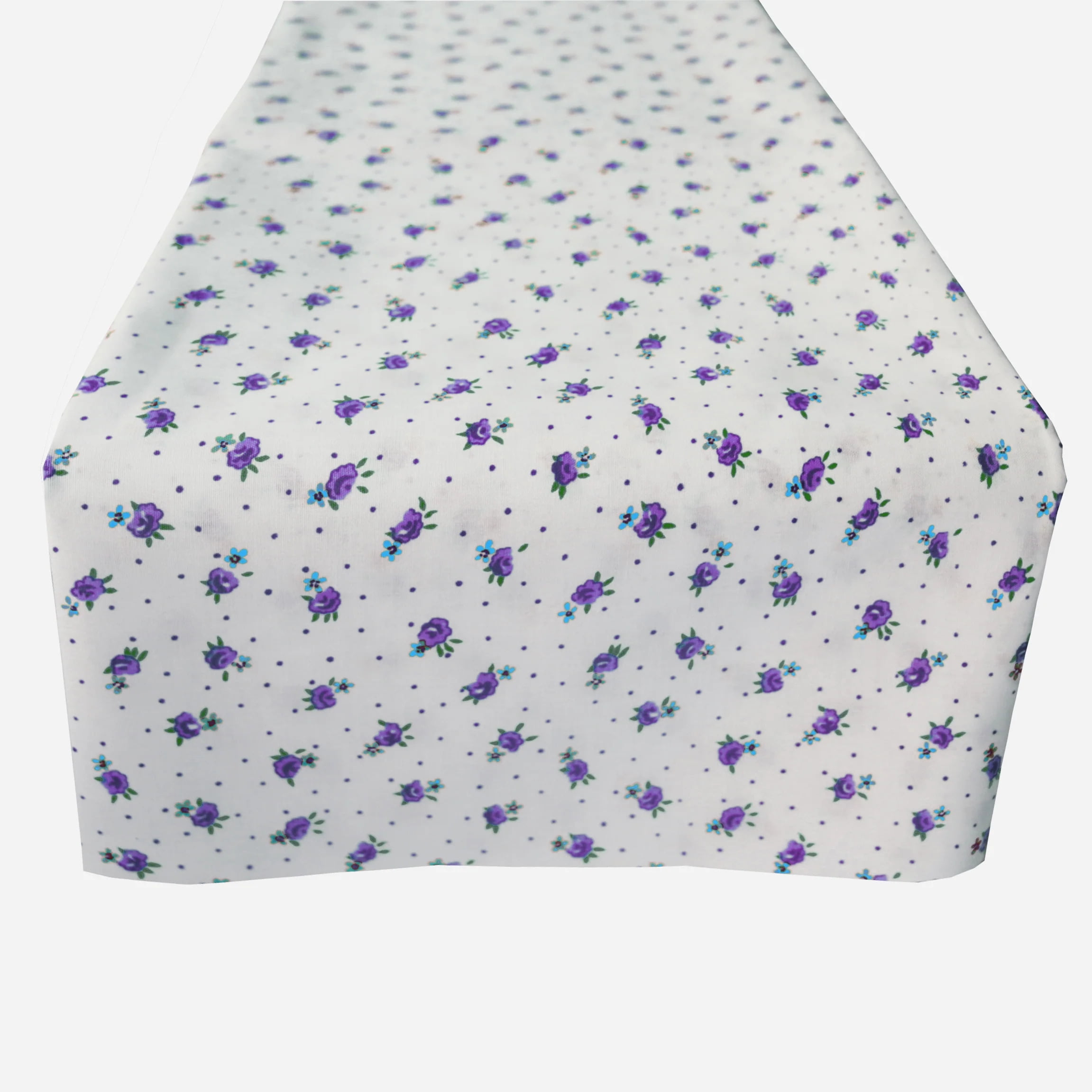 Cotton Print Table Runner Floral Tiny Flower Dots Purple - Walmart.com