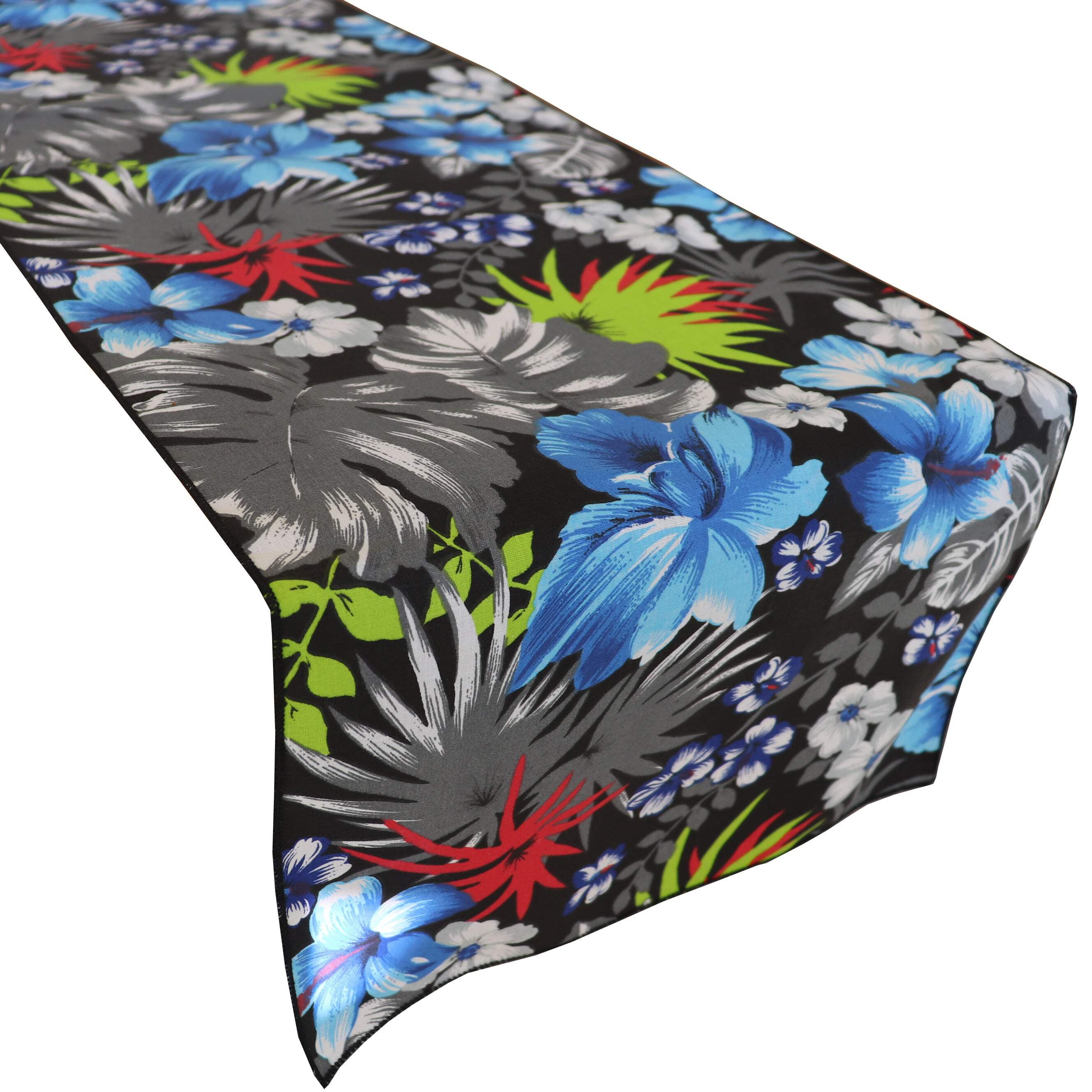 Cotton Print Table Runner Floral Tropical Hawaiian Black - Walmart.com