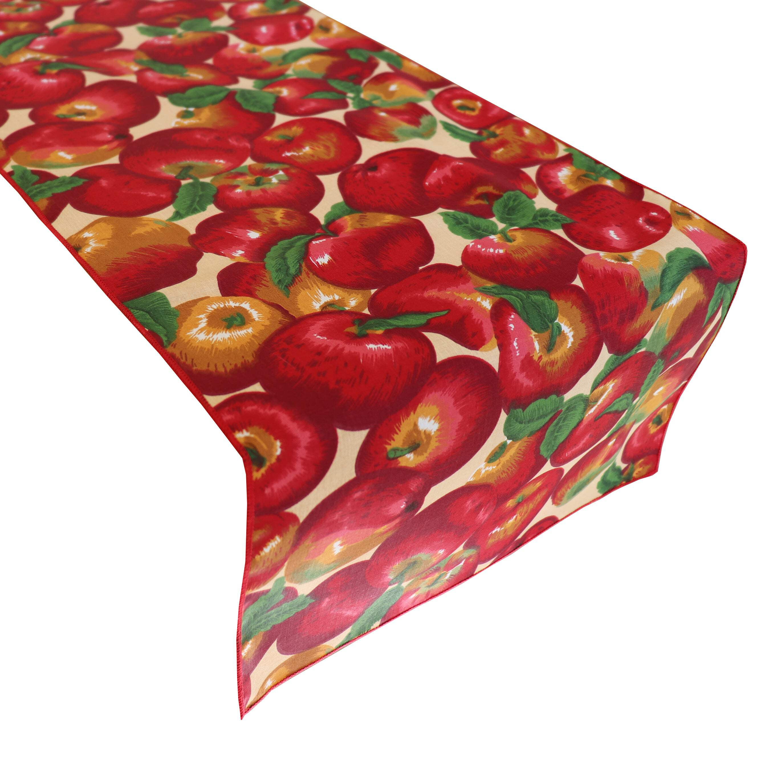 Cotton Print Table Runner Fruits Apples Allover on Beige - Walmart.com