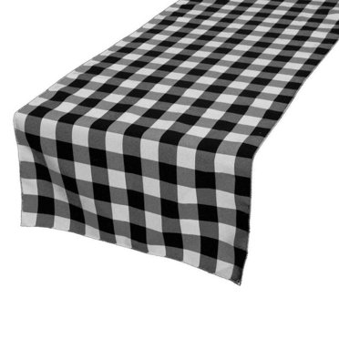 Poplin Table Runner Buffalo Gingham Checkered Navy and White - Walmart.com