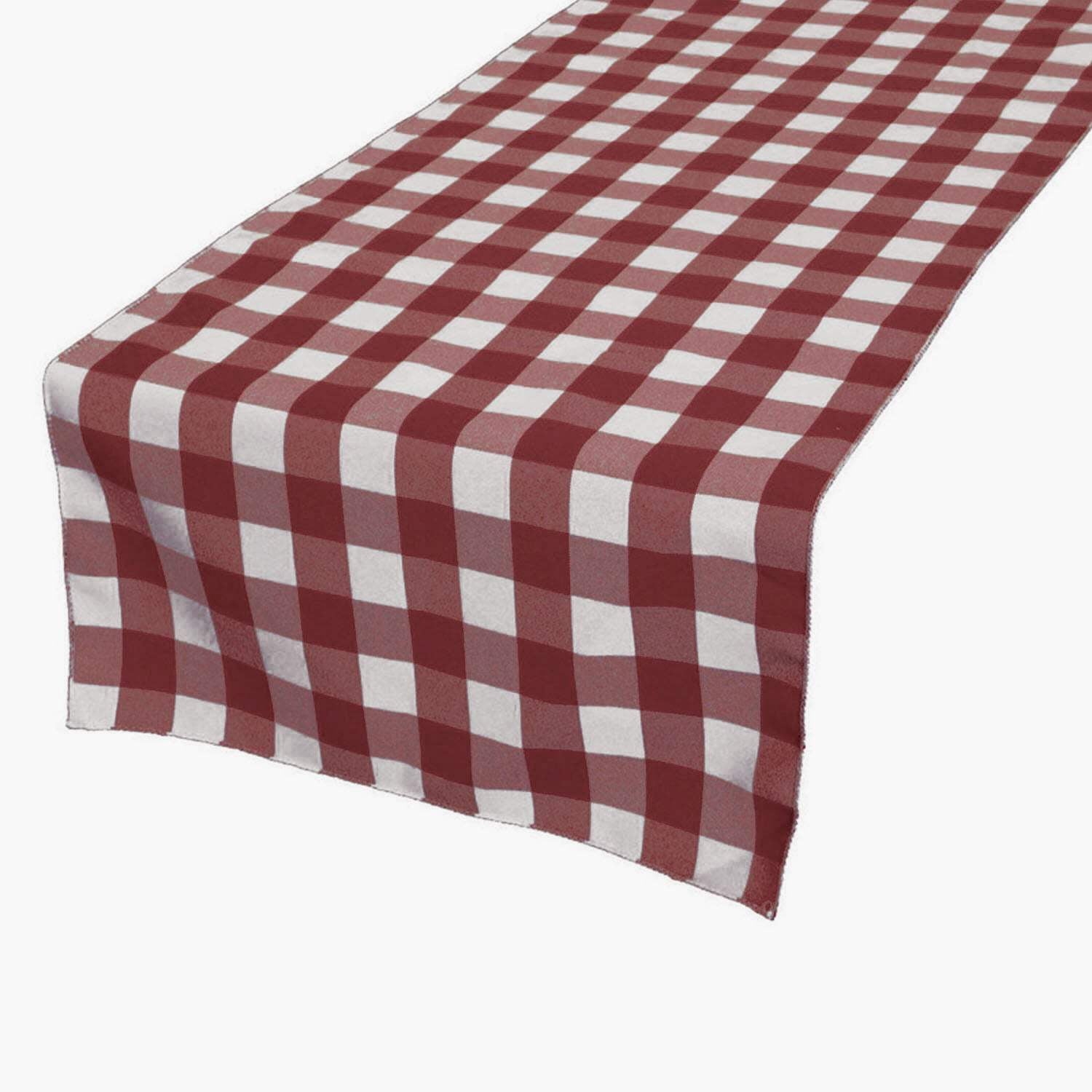 Cotton Print Table Runner Gingham Checkered Burgundy - Walmart.com