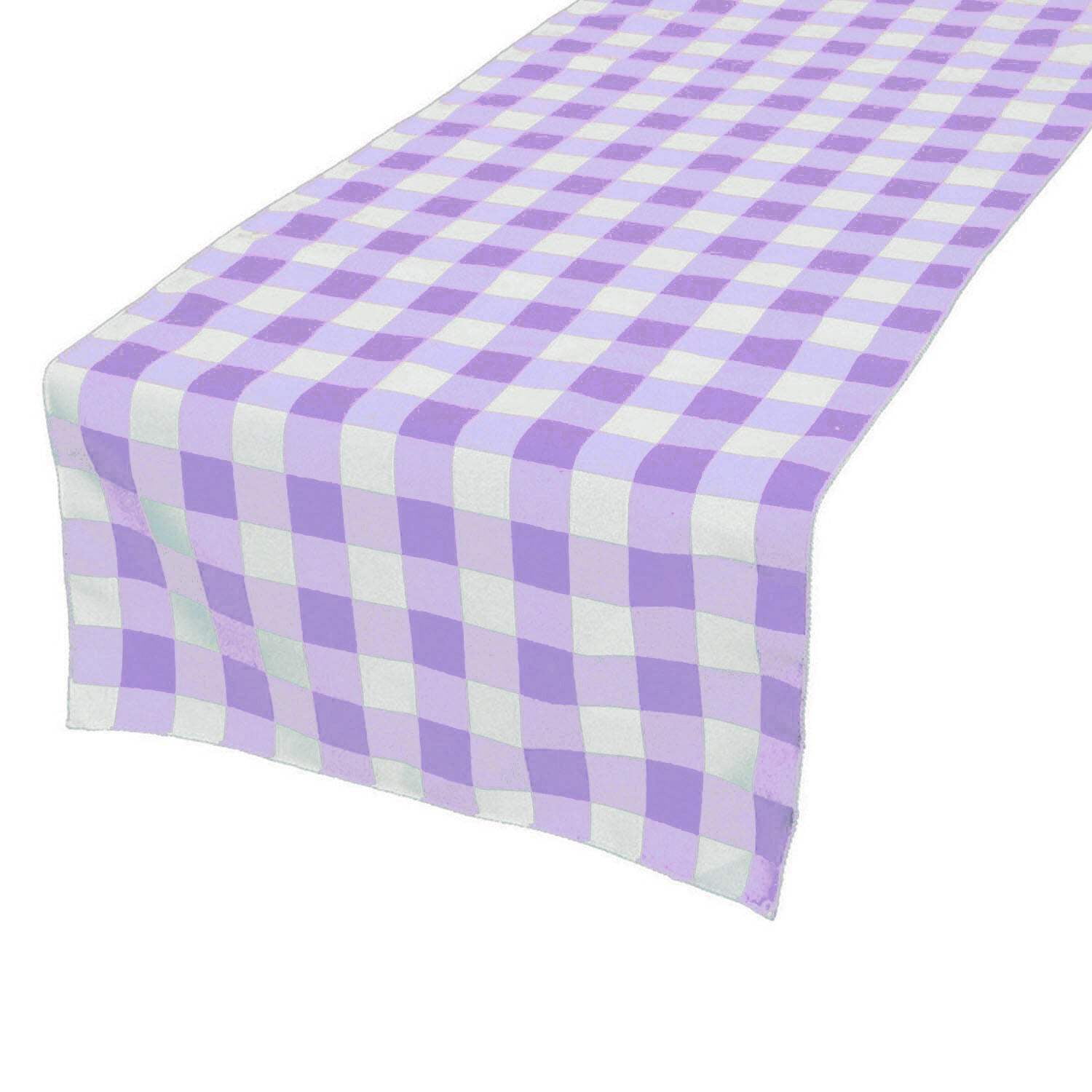 Cotton Print Table Runner Gingham Checkered Lavender - Walmart.com