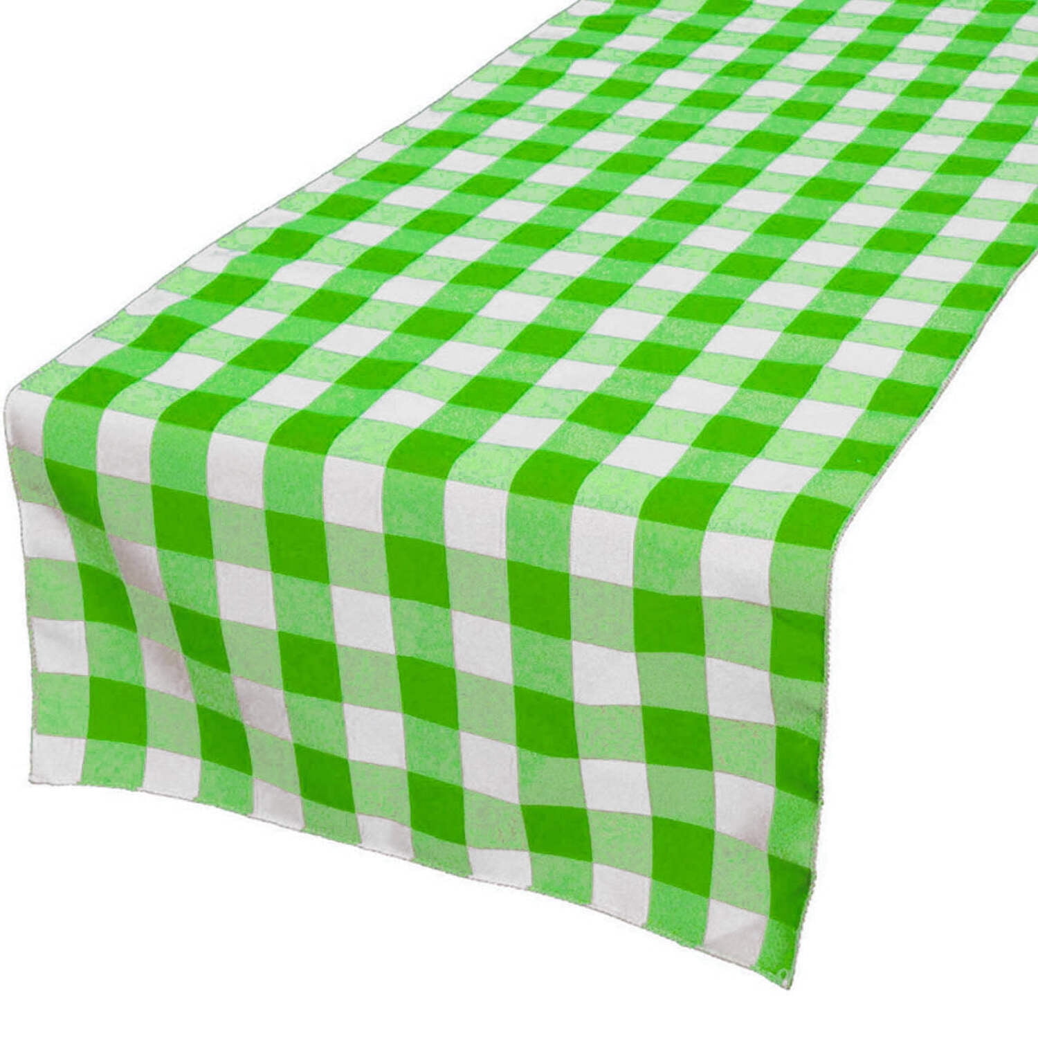 Cotton Print Table Runner Gingham Checkered Lime Green - Walmart.com