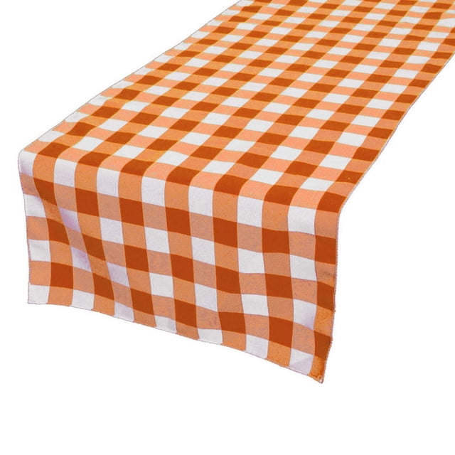 Cotton Print Table Runner Gingham Checkered Orange - Walmart Business ...