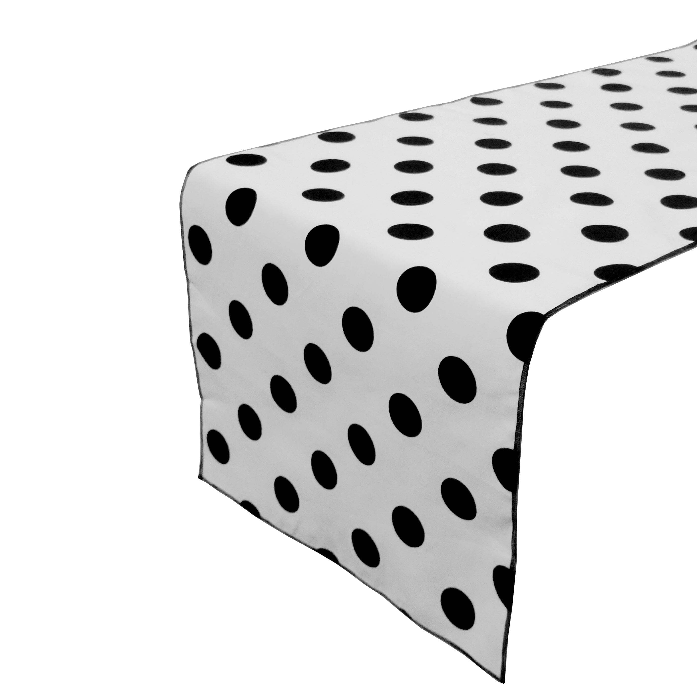 Cotton Print Table Runner Polka Dots Black on White - Walmart.com