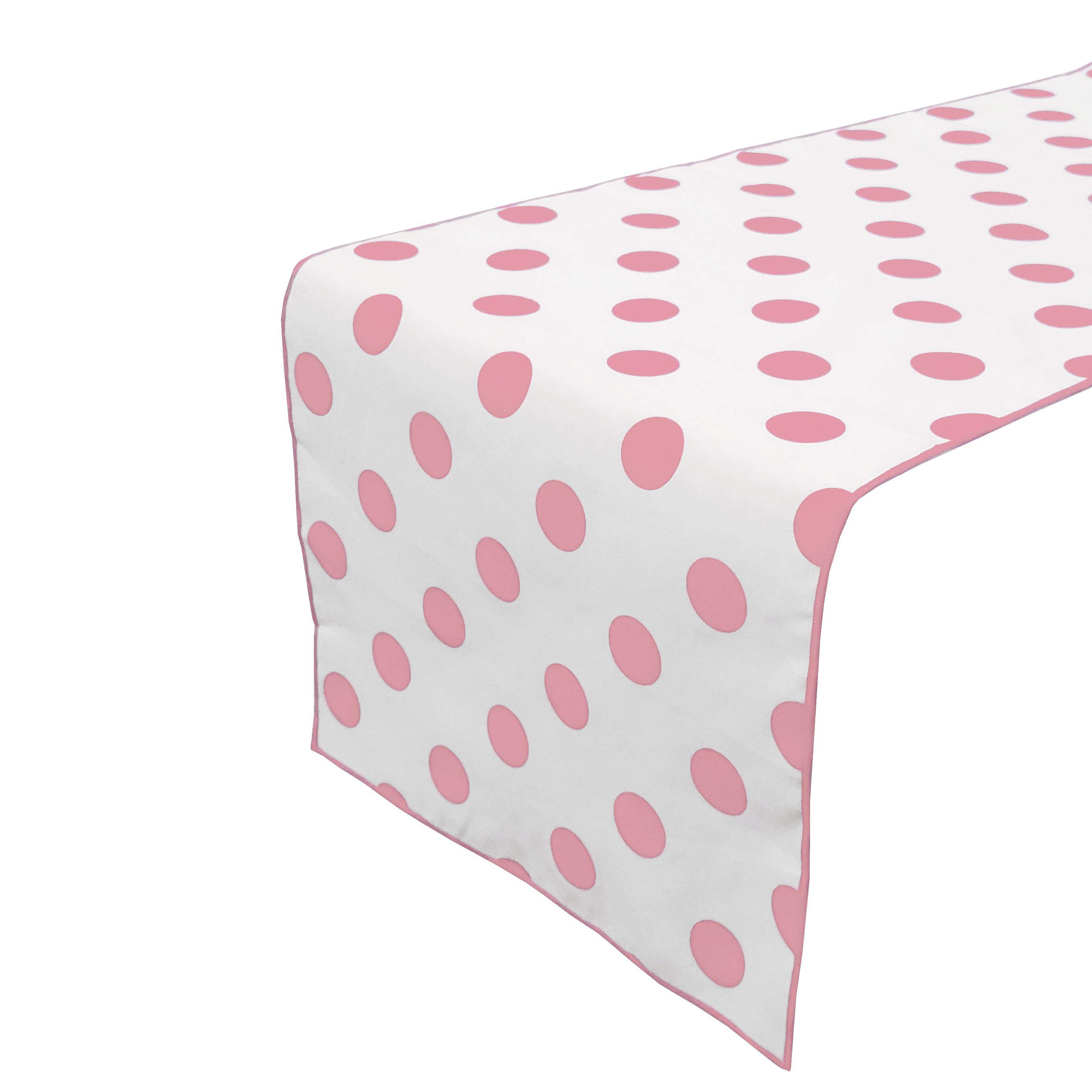 Cotton Print Table Runner Polka Dots Pink on White - Walmart.com