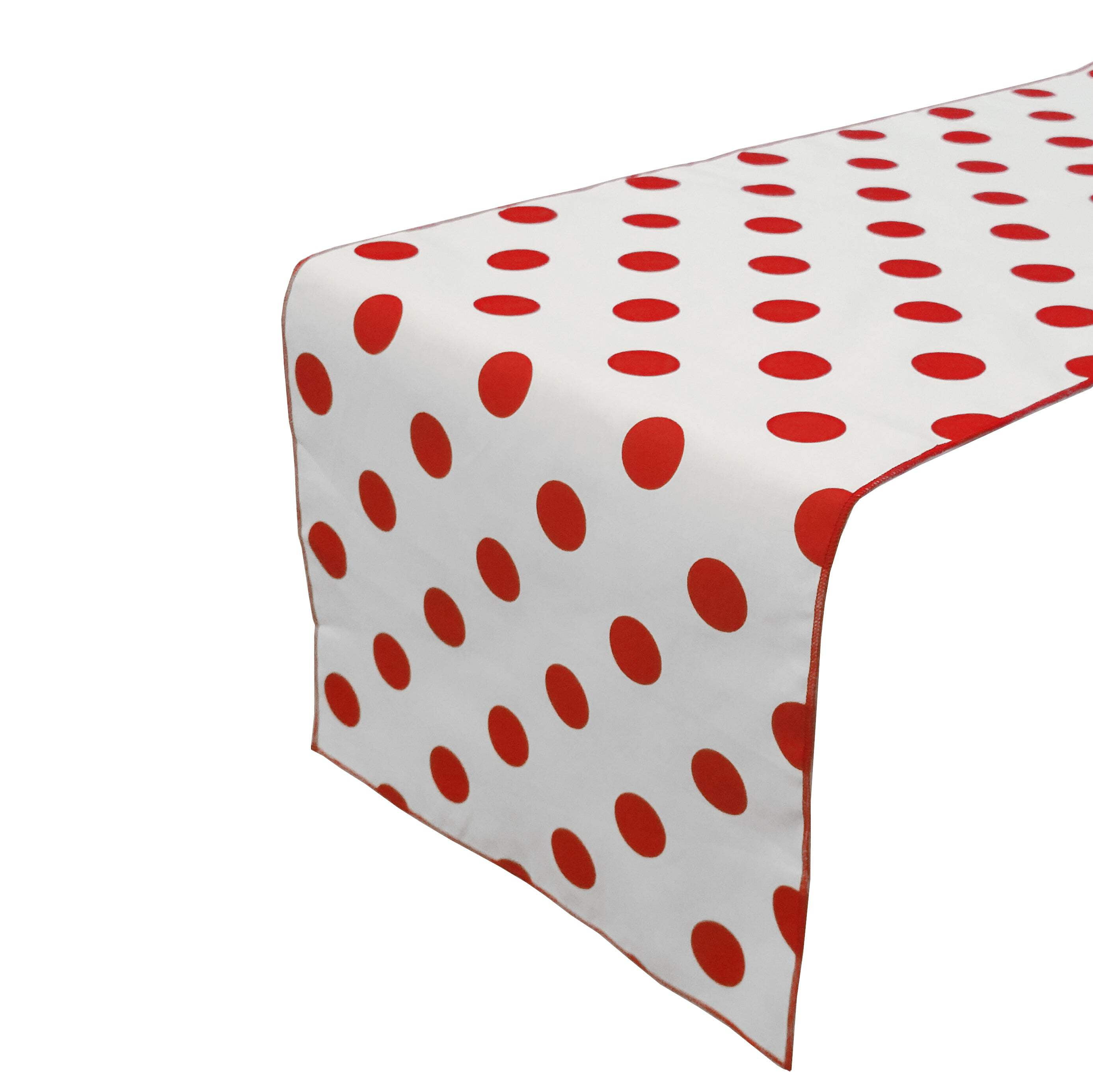 Cotton Print Table Runner Polka Dots Red on White - Walmart.com