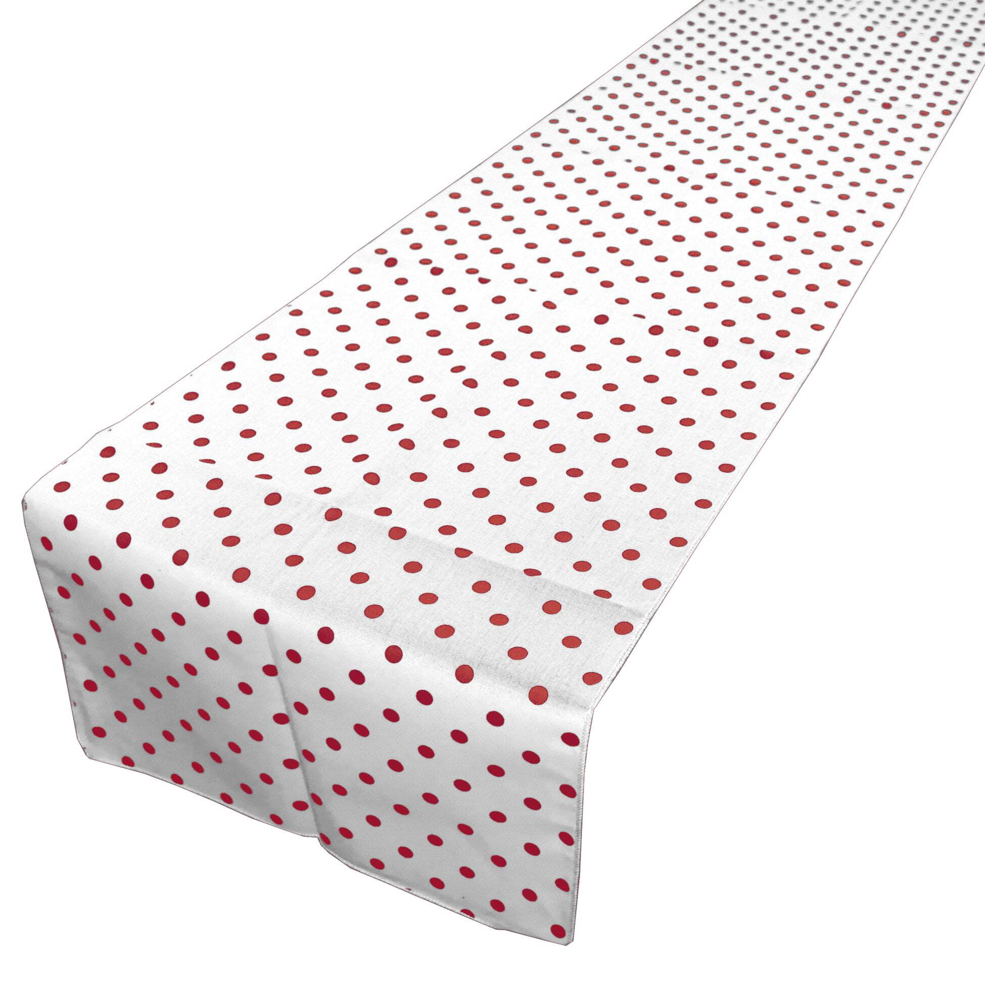 Cotton Print Table Runner Polka Dots Small Dots Red on White - Walmart.com