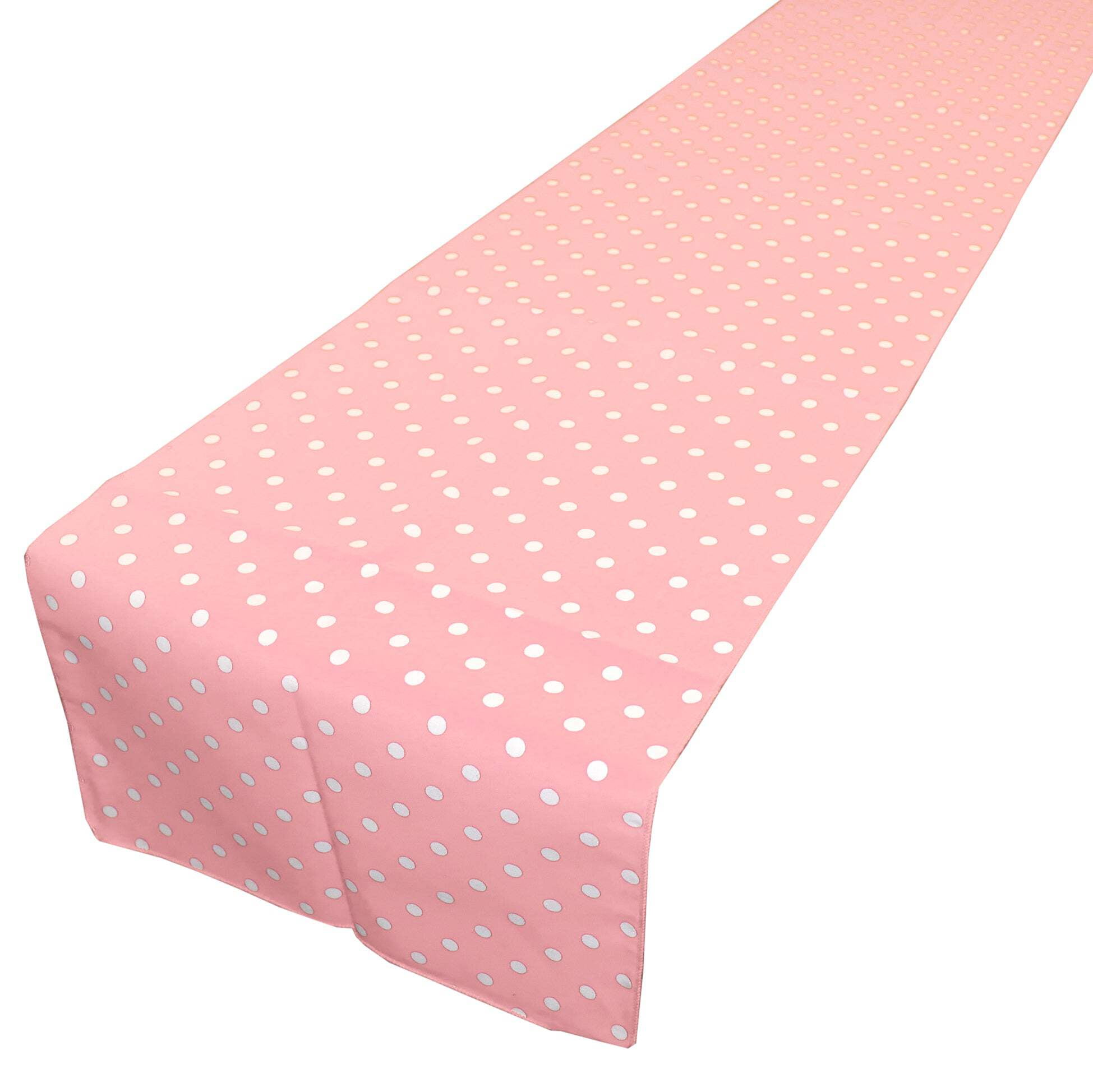 Cotton Print Table Runner Polka Dots Small Dots White on Pink - Walmart.com