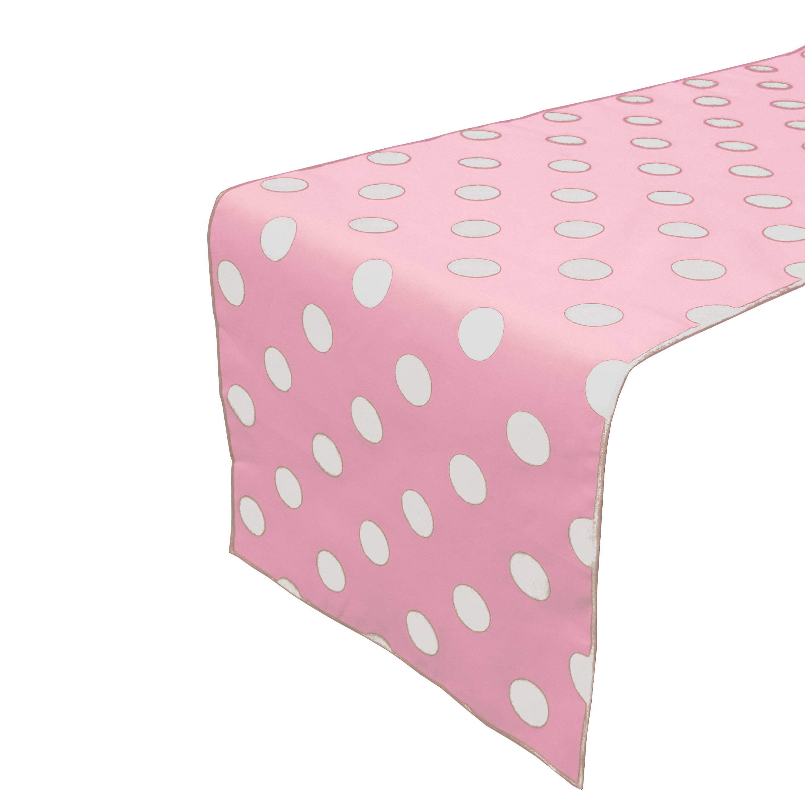 Cotton Print Table Runner Polka Dots White on Pink - Walmart.com