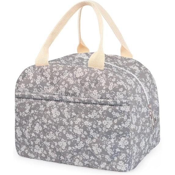 Cotton Quilted Insulated Lunch Bag, Cute Quilted Floral Lunch Tote Bags ...