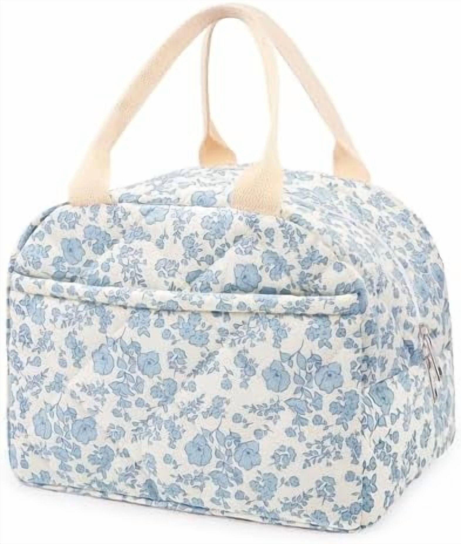 Cotton Quilted Insulated Lunch Bag, Cute Quilted Floral Lunch Tote Bags ...