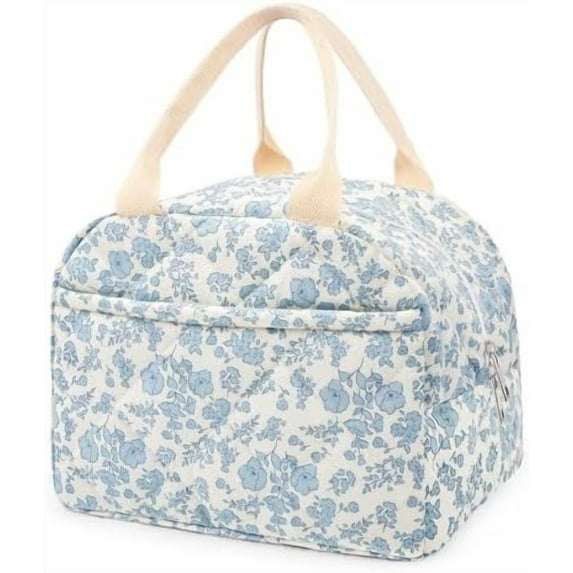 Cotton Quilted Insulated Lunch Bag, Cute Quilted Floral Lunch Tote Bags ...