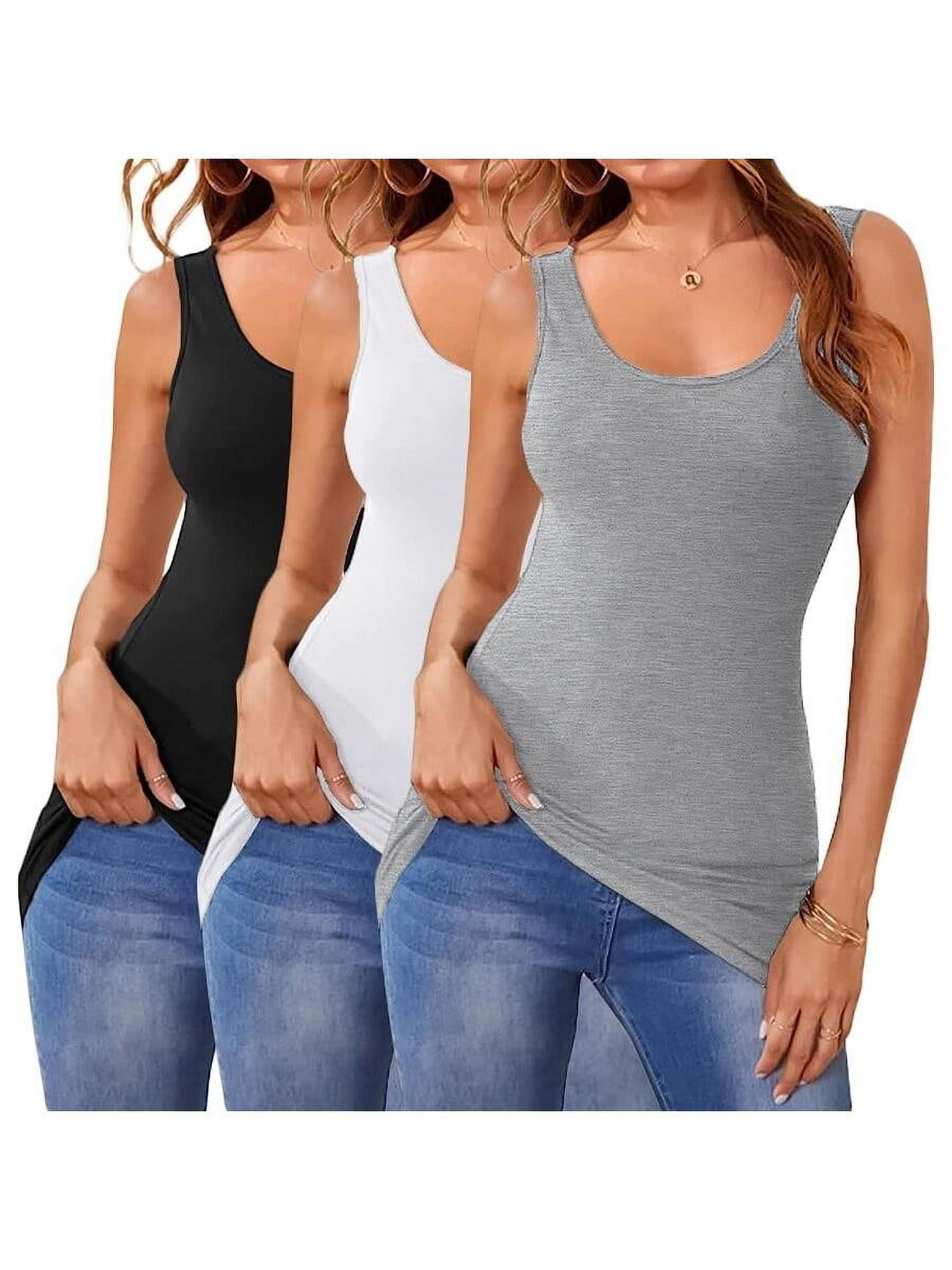 Cotton Racerback Long Tunic Tank Tops for Women Workout Athletic ...