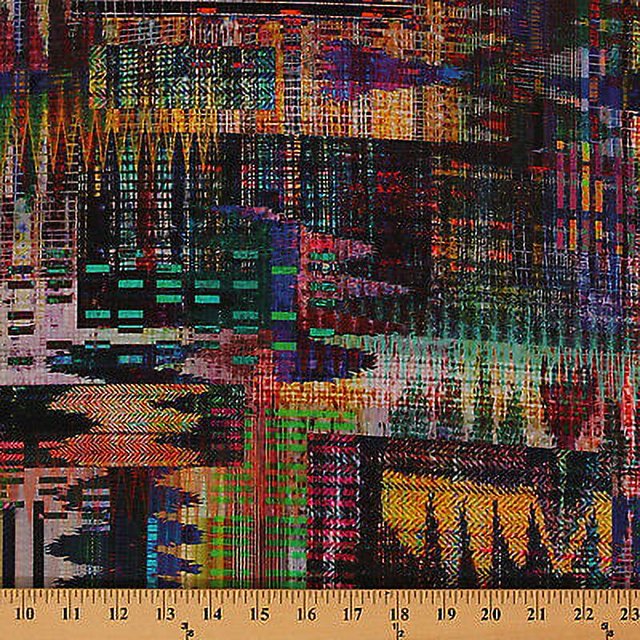 Cotton Rainbow Crystalia Coordinate Digital Pixelated Pixels Hoffman ...