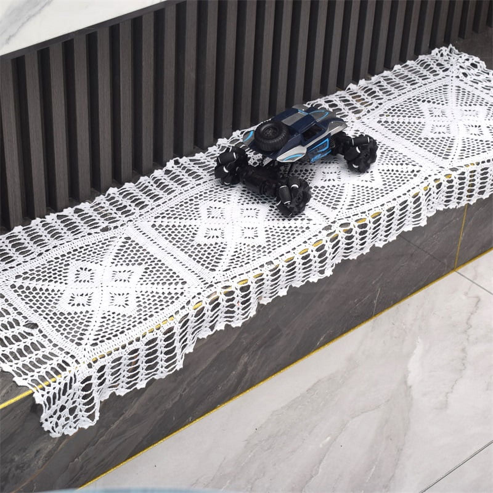 Cotton Rectangular Vintage Table Runners Handmade Crochet Lace Table ...