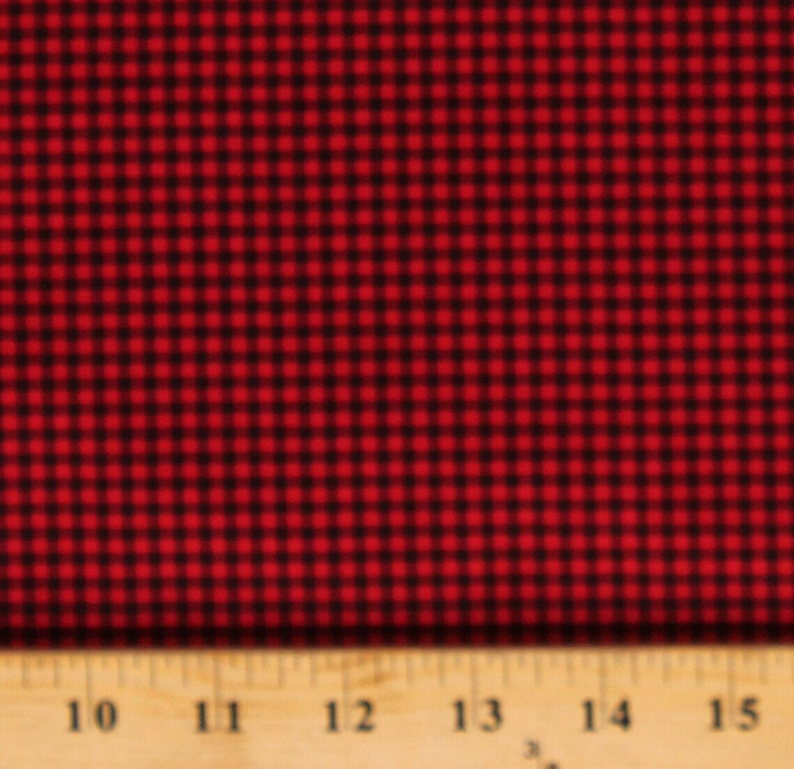 Cotton Red and Black Gingham Check 1/10" Squares Cotton Fabric Print by ...