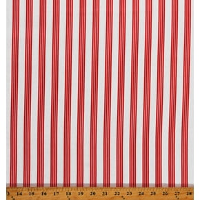 Red White Striped Fabric