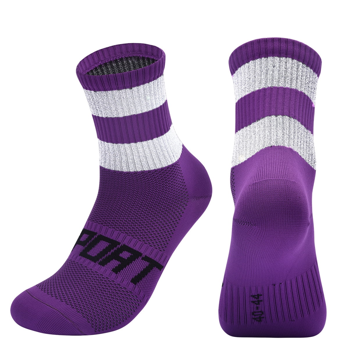 Cotton Reflective Cycling Socks High-Visibility Breathable Athletic Socks Bike Riding Running ...