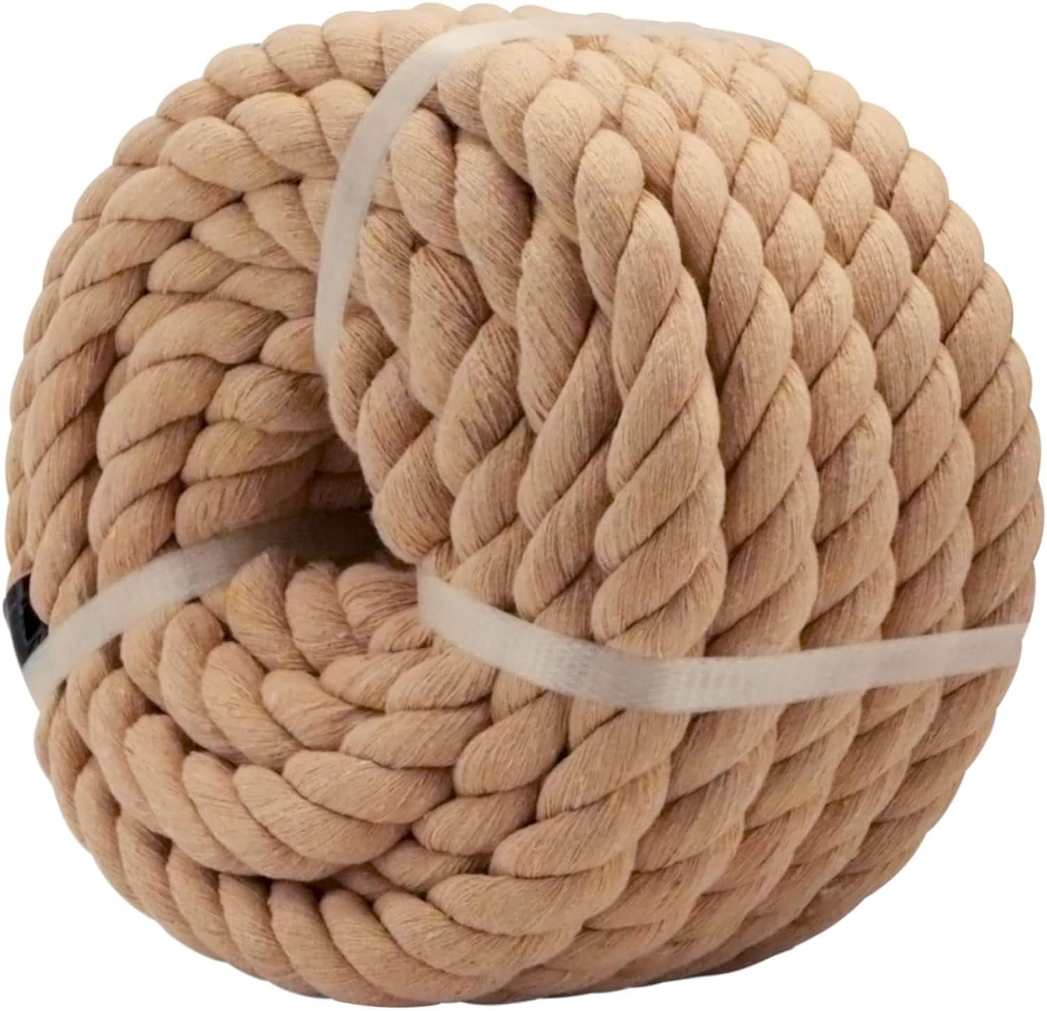 Cotton Rope (1 in x 50 ft) Natural Thick Rope for Tug of War, Railings ...