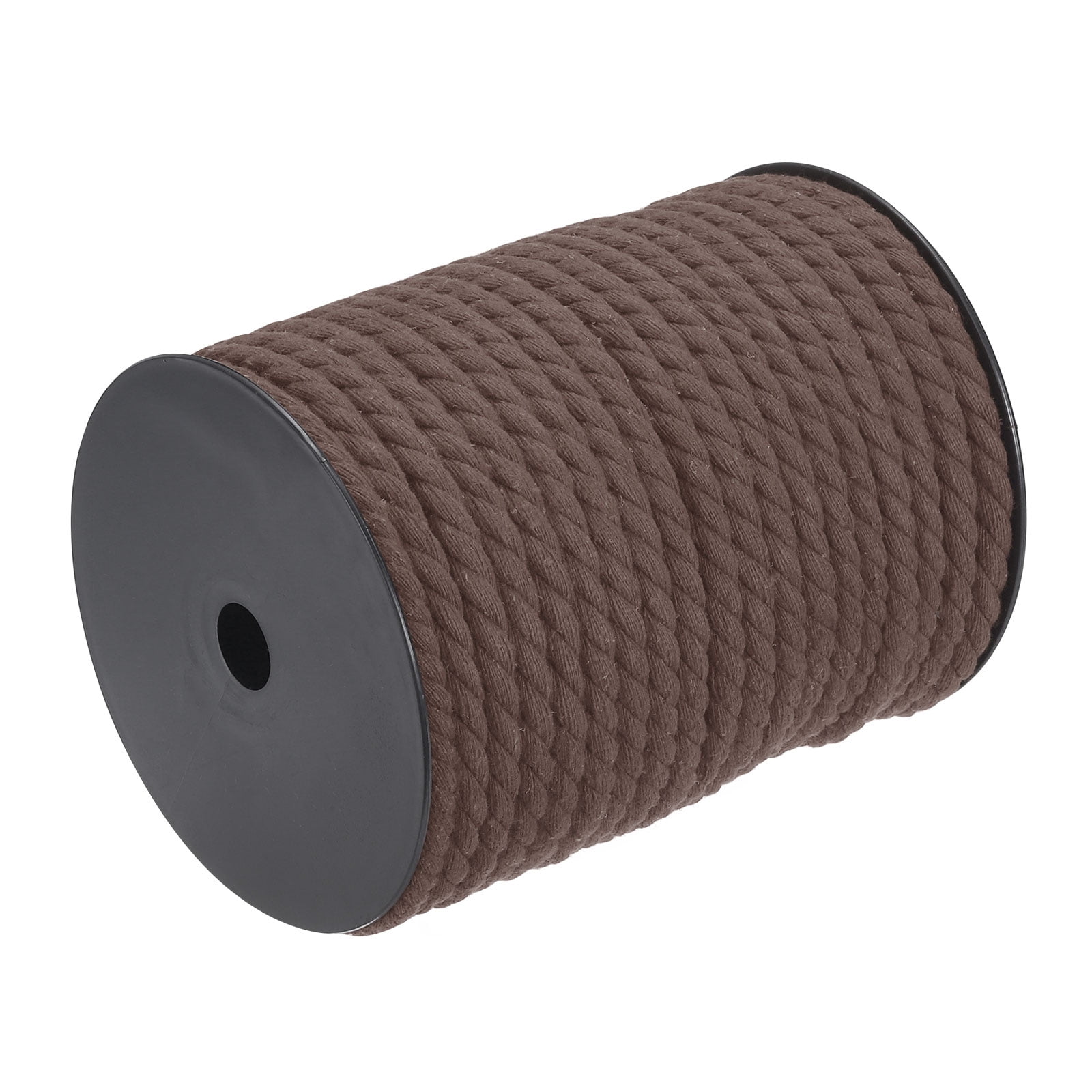 Cotton Rope 3 Strand Twisted Braided Rope Cord, Dark Brown 40m/47 Yard ...