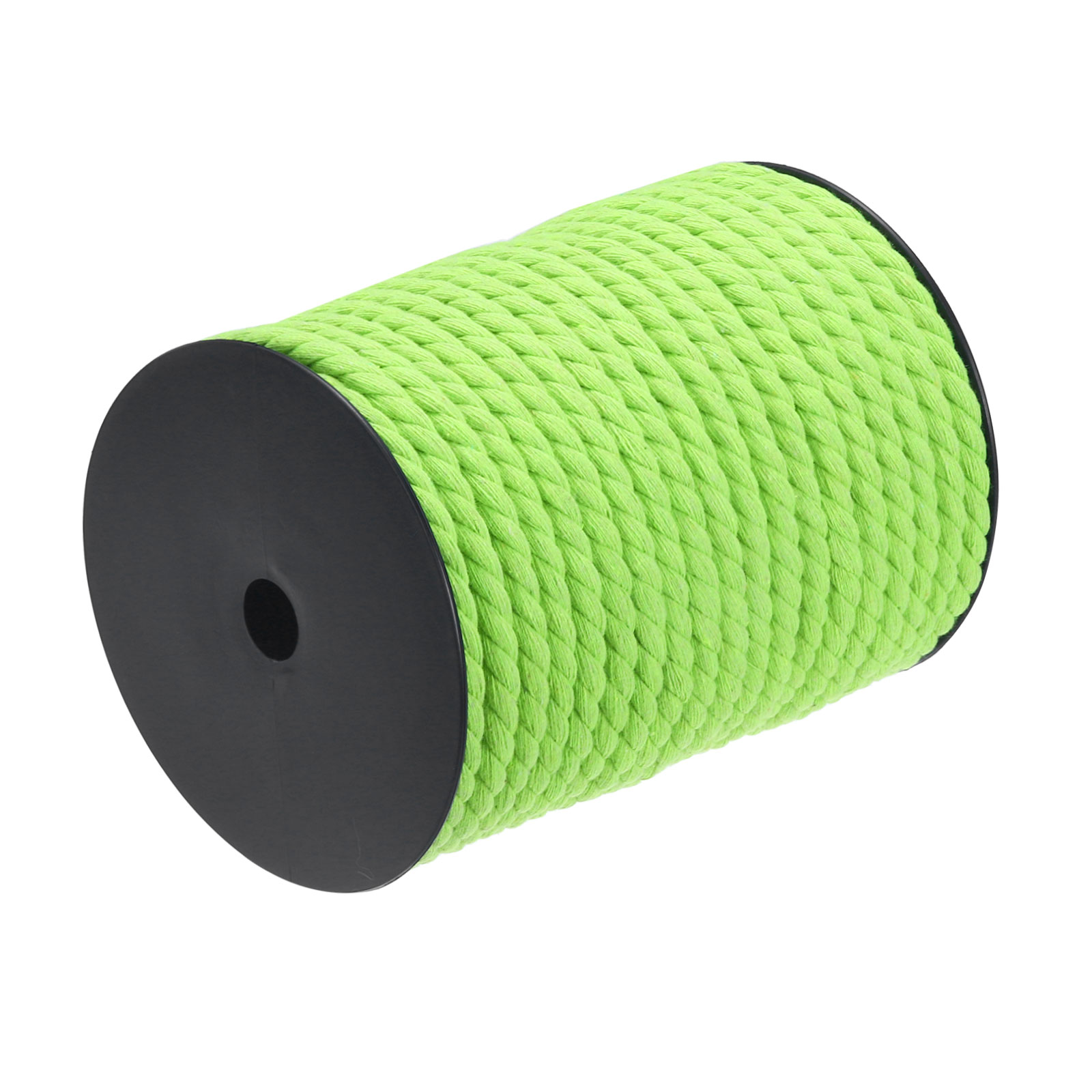 Cotton Rope 3 Strand Twisted Braided Rope Cord, Fluorescent Green 40m ...