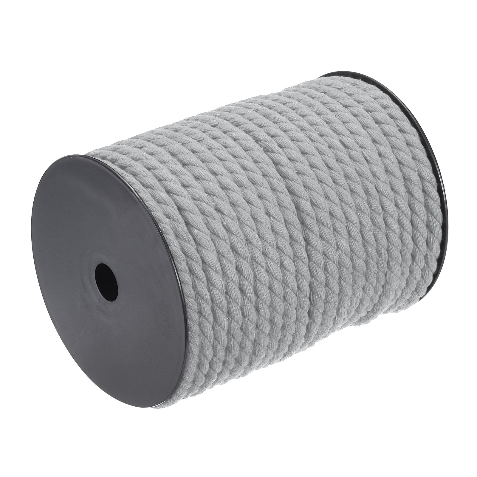 Cotton Rope 3 Strand Twisted Braided Rope Cord, White Gray 40m/47 Yard ...