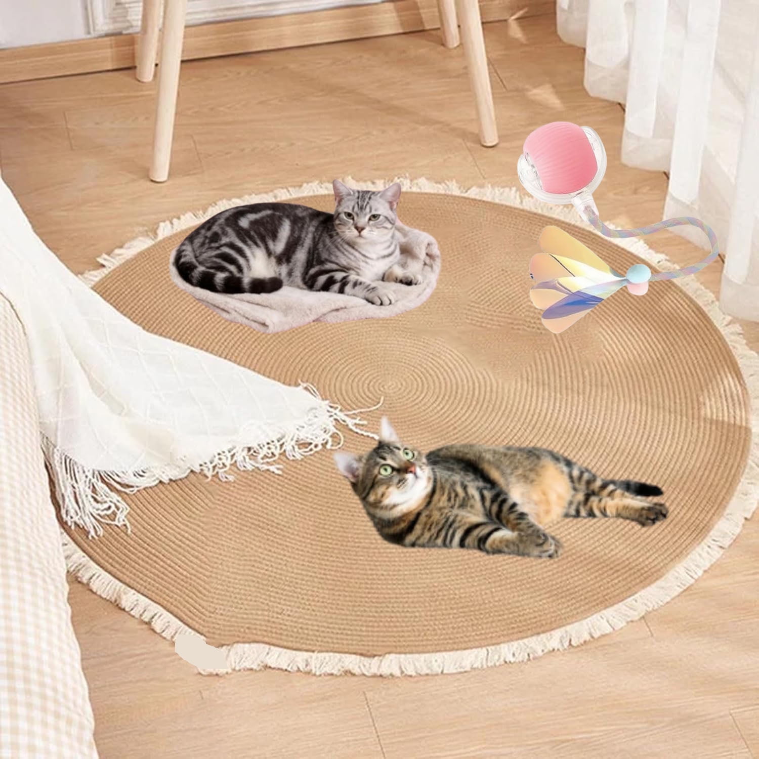Cotton Rope Area Rug for Cats, Nestoly Cat Scratching Rug, Nestol ...