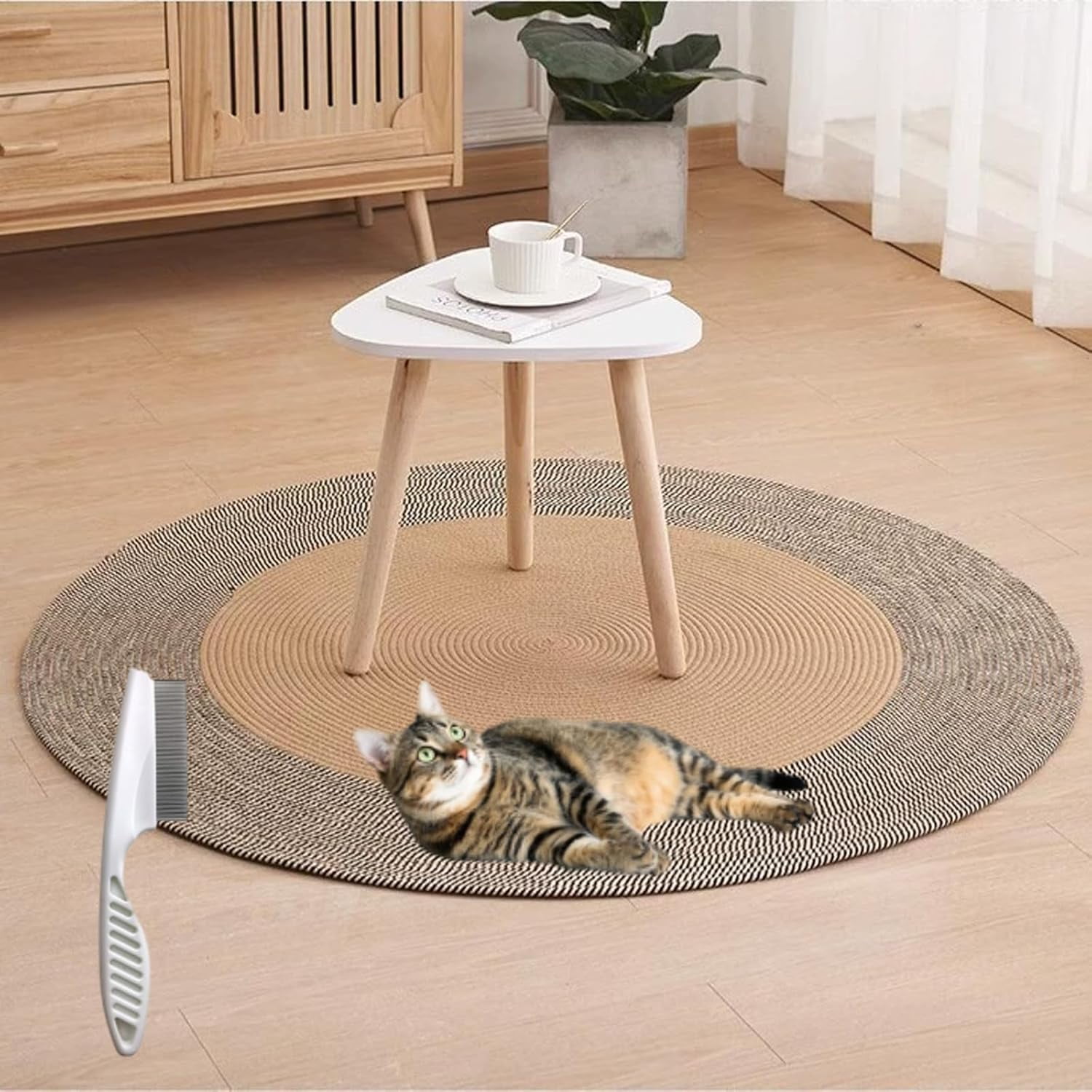 Cotton Rope Area Rug for Cats, Nestoly Cat Scratching Rug, Washable ...
