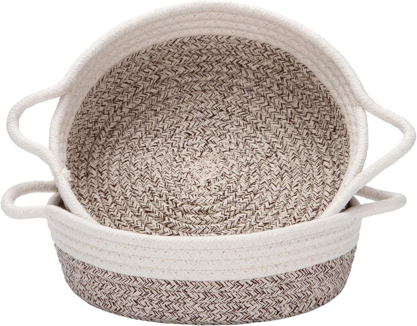 Decorative Multipurpose Cotton Rope Baskets, Space-saving Storage ...