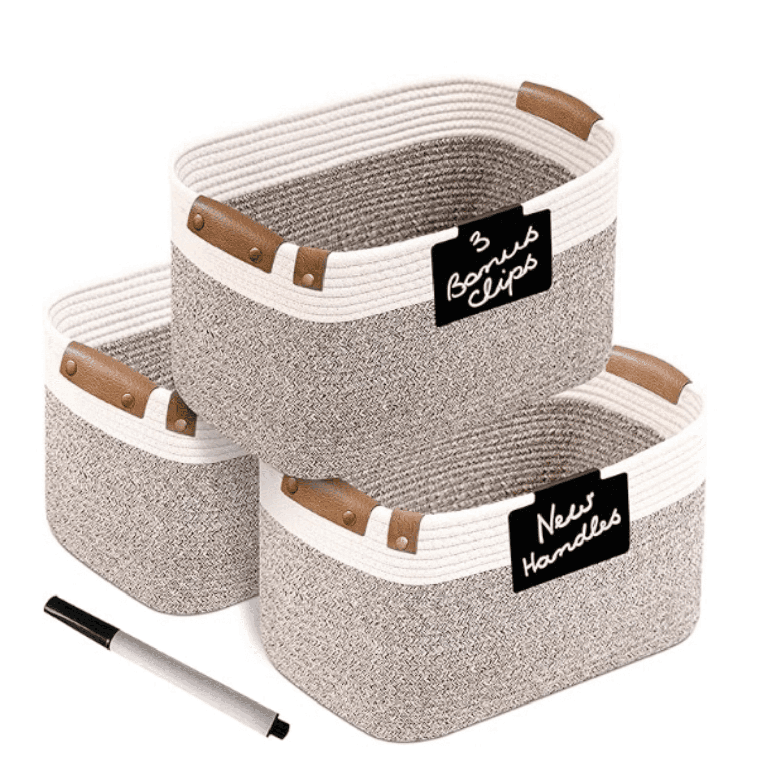 Cotton Rope Baskets for Organizing | Storage Baskets for Shelves | Rope ...